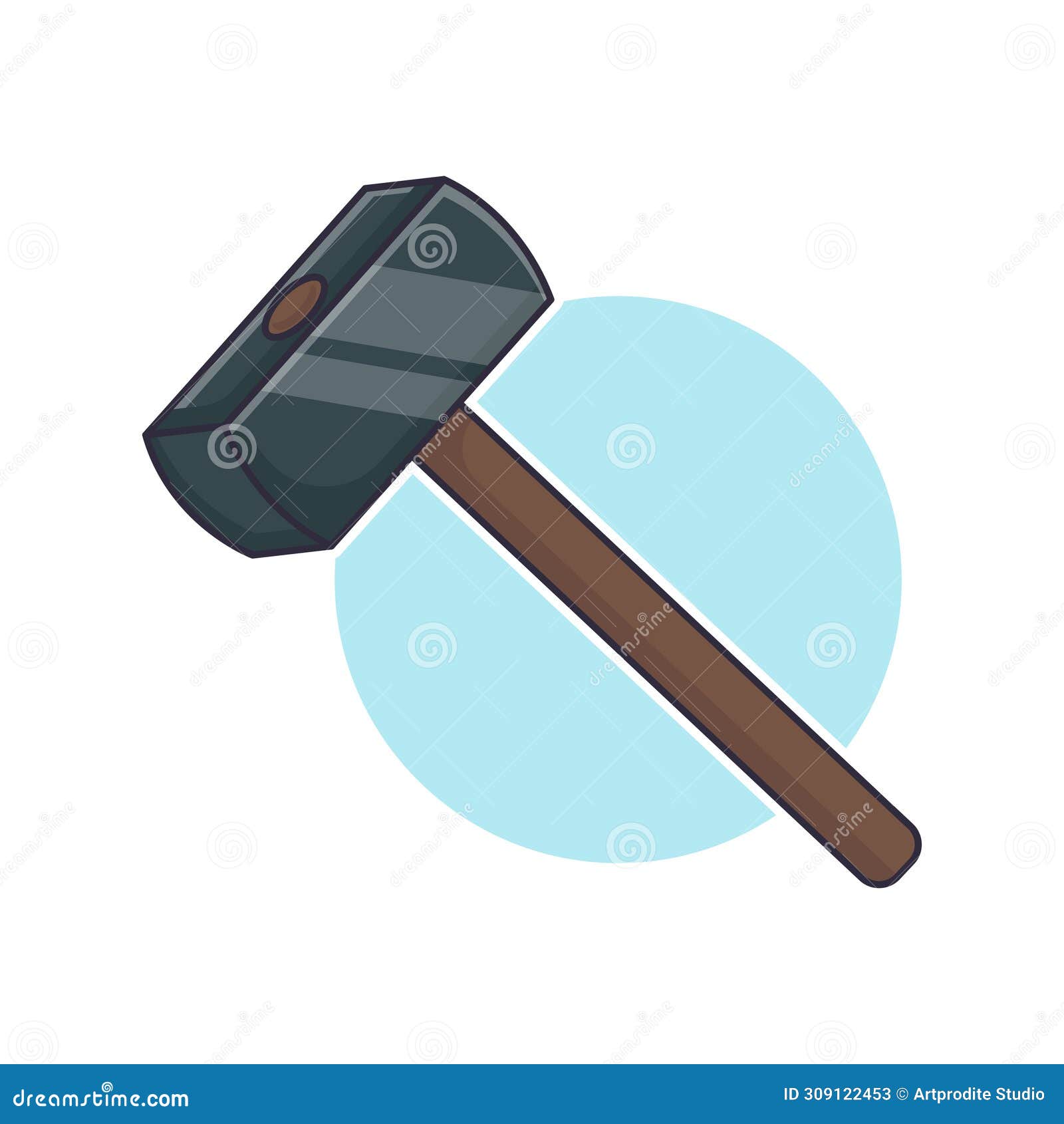 Heavy Hammer Cartoon Vector Illustration. Stock Vector - Illustration ...