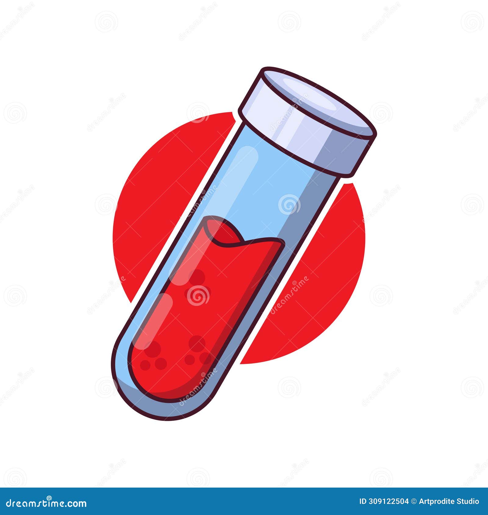 Blood Test Tube Cartoon Vector Illustration. Stock Vector ...