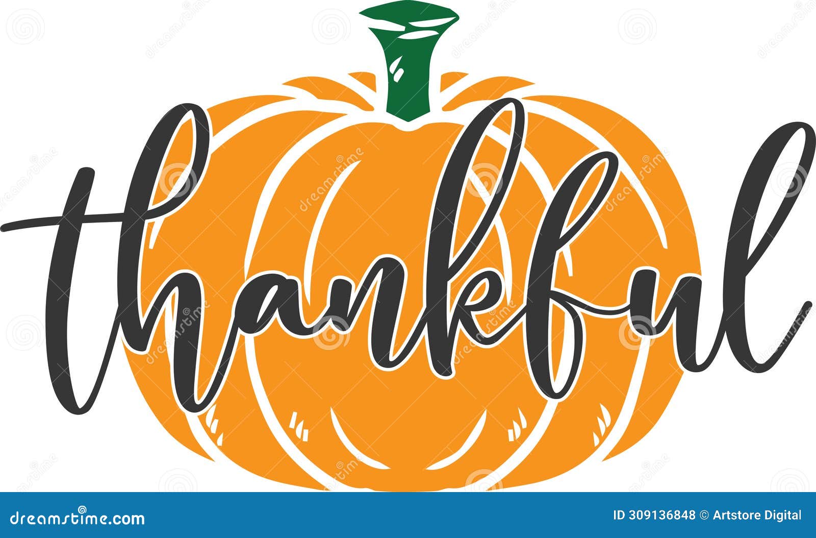 Thankful Pumpkin, Happy Fall, Thanksgiving Day, Happy Harvest, Vector ...