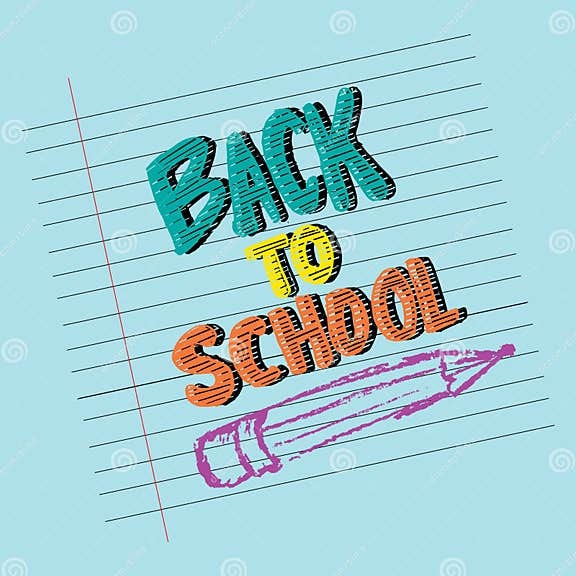 Back To School. Hand Drawn Lettering with Pencil Stock Vector ...