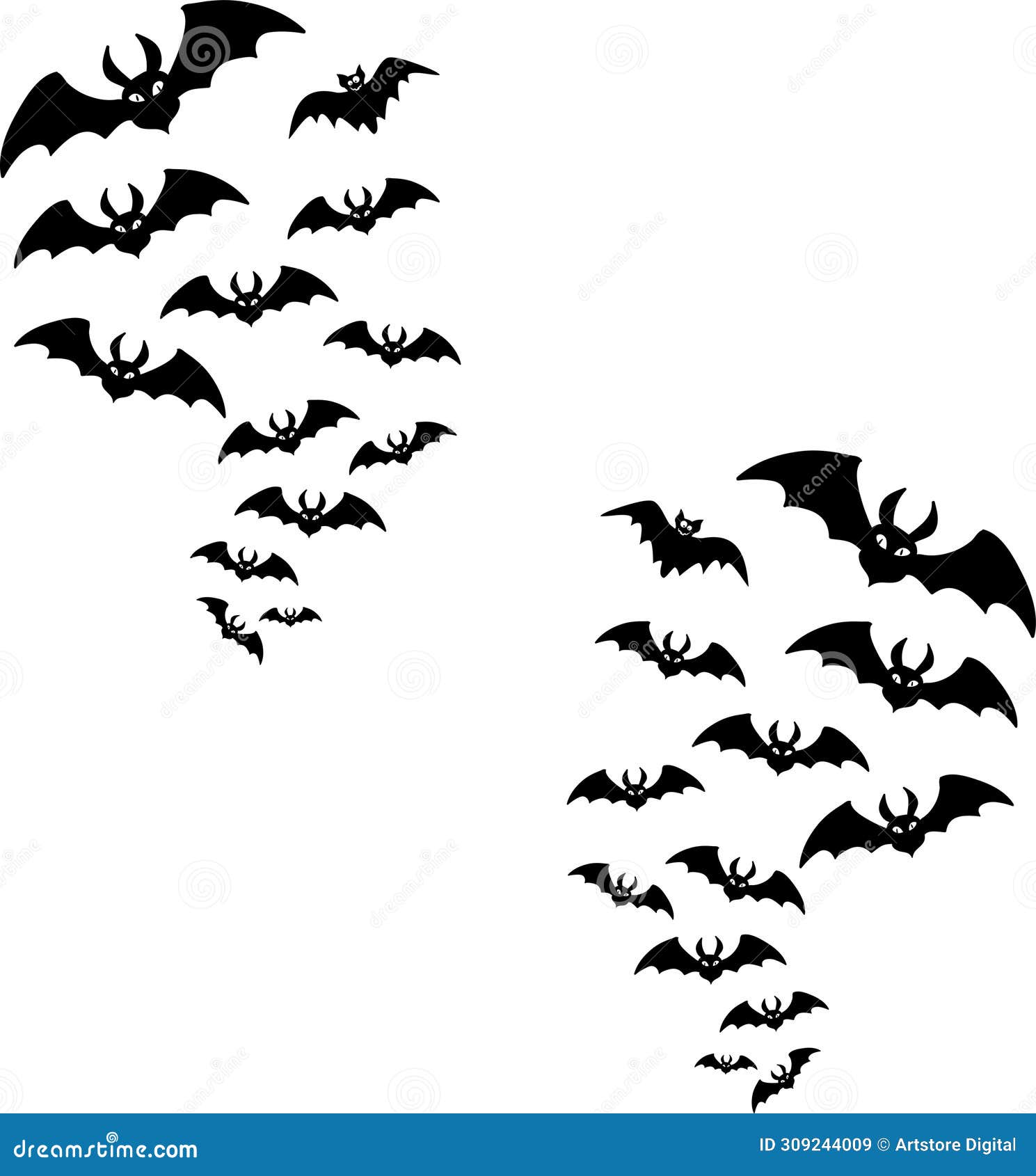 Bat Swarm, Spooky, Wicked, Halloween Holiday, Vector Illustration File ...