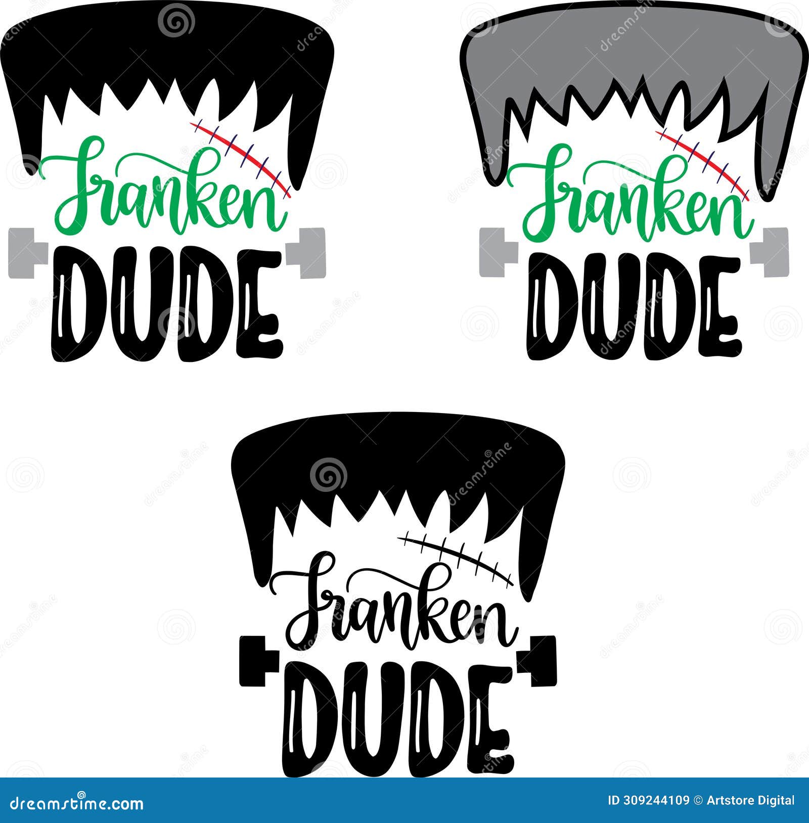 Franken Dude, Spooky, Wicked, Halloween Holiday, Vector Illustration ...