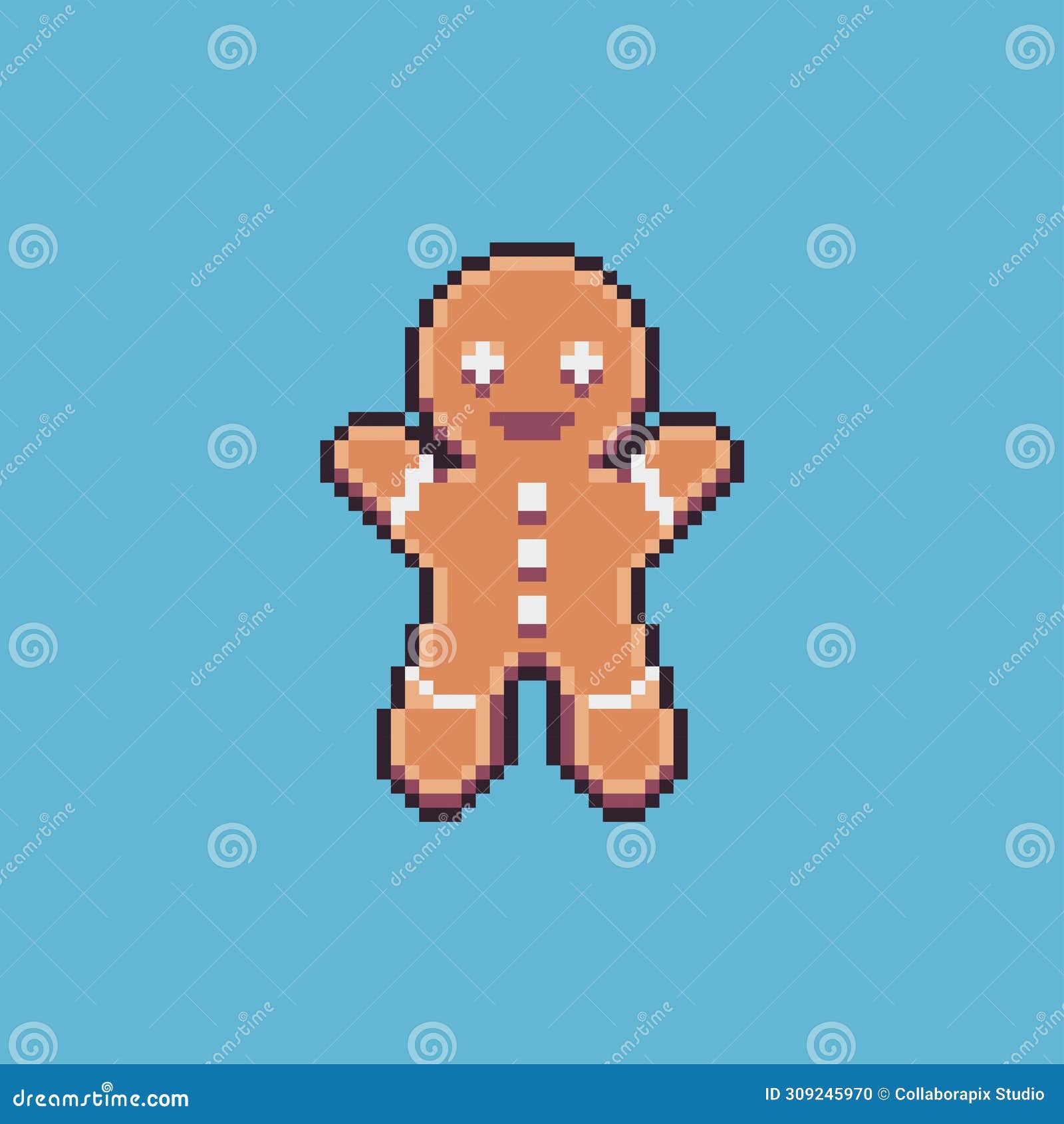 Pixel Art Gingerbread Vector Illustration Game Design Stock Vector ...