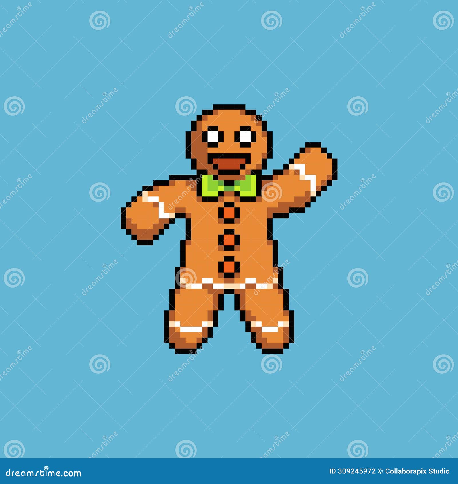 Pixel Art Gingerbread Vector Illustration for Graphic Design Stock ...