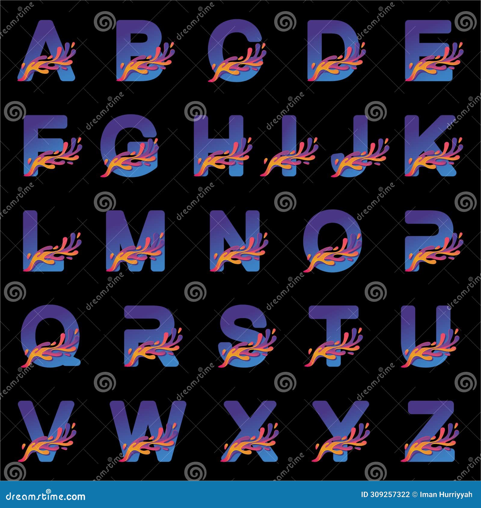 Initial Letter Alphabet Logo a To Z with Splash Liquid Stock Vector ...