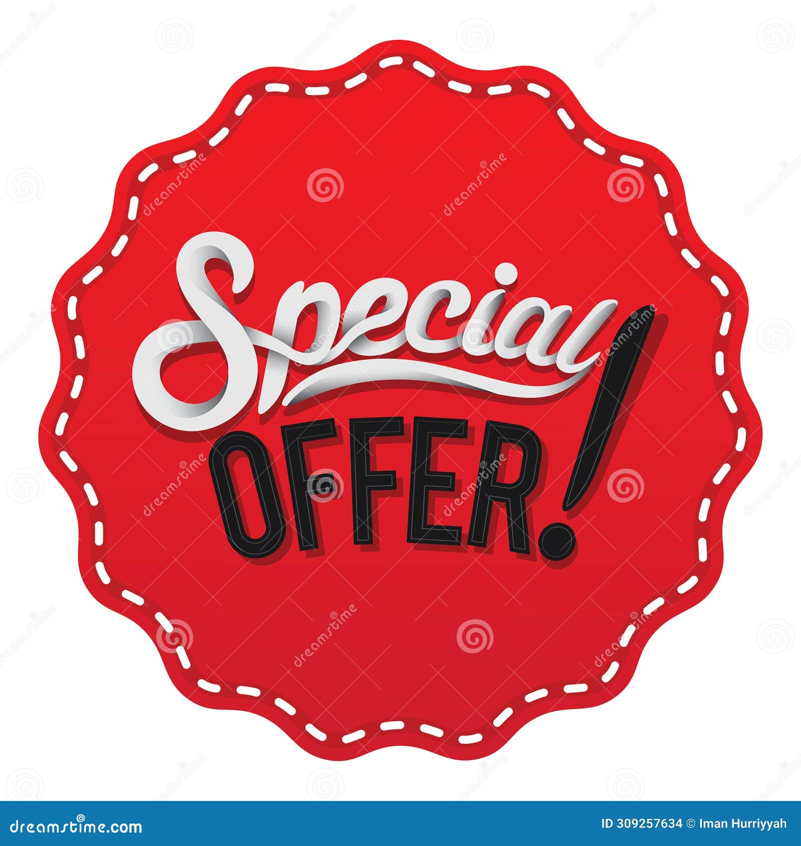 Special Offer Badge Red with Stitching for Brochure Flyer Banner Stock ...