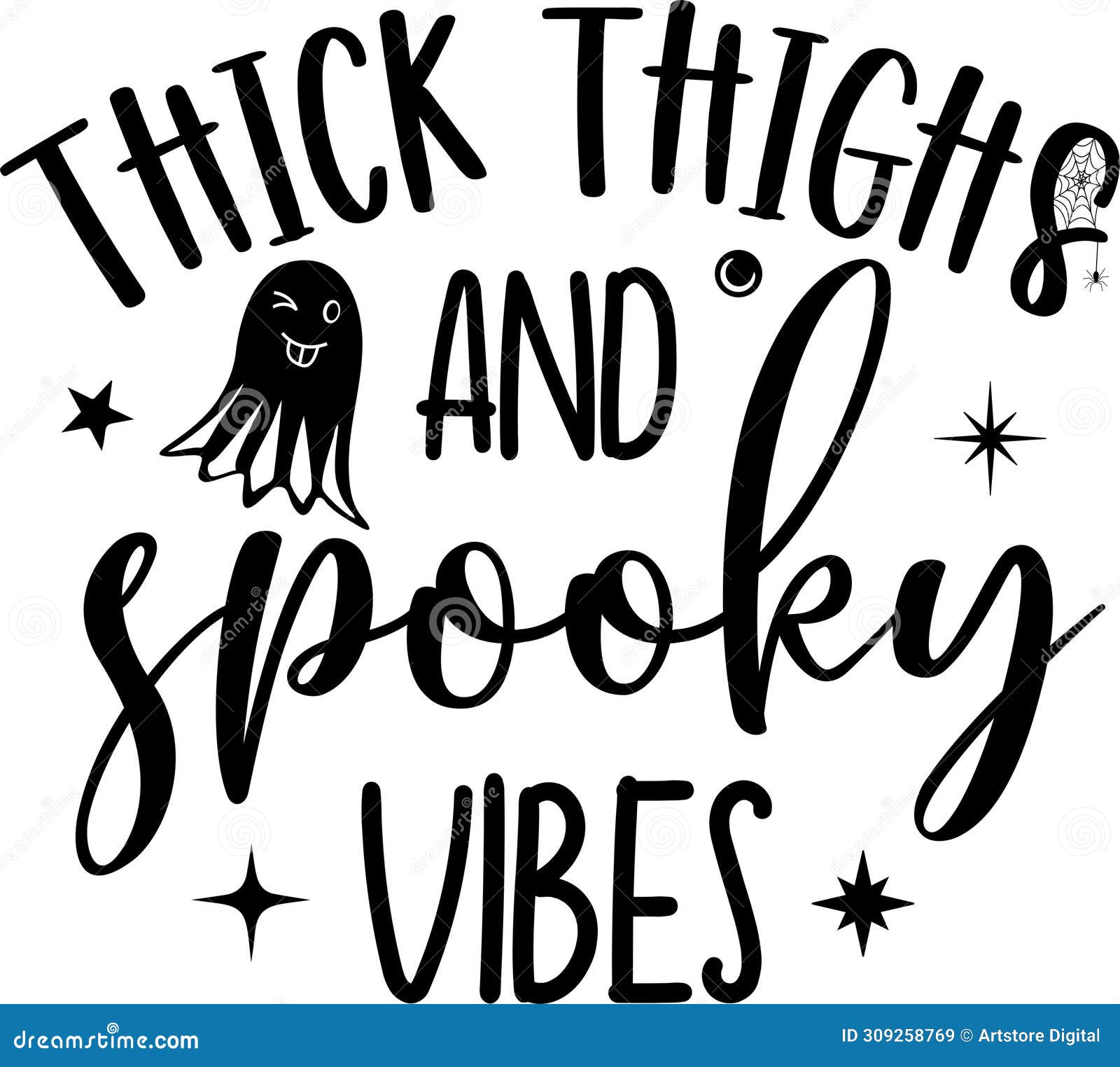 Thick Thighs and Spooky Vibes, Spooky, Wicked, Halloween Holiday ...