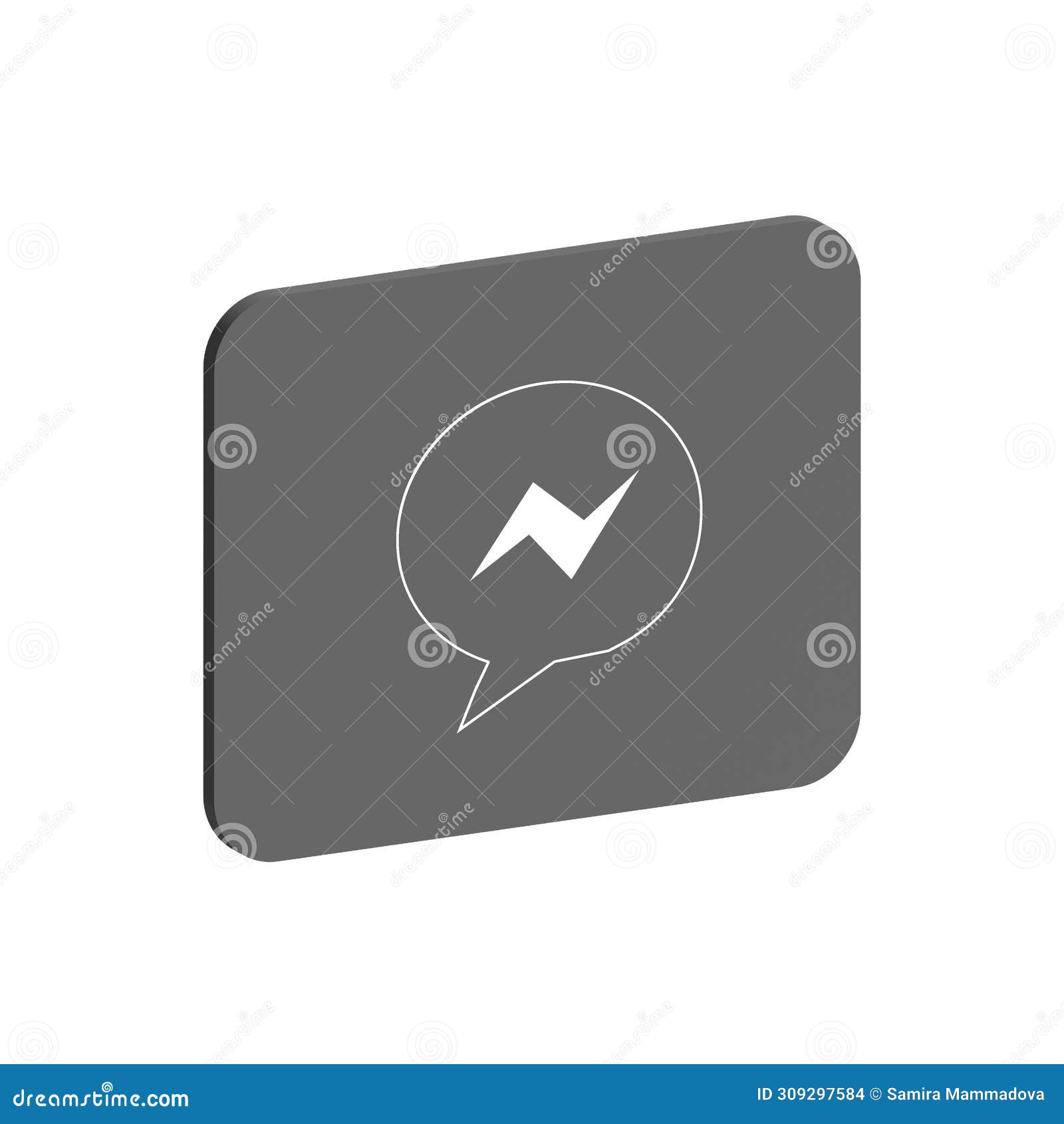 Facebook Messenger Social Media Icon Stock Vector - Illustration of ...