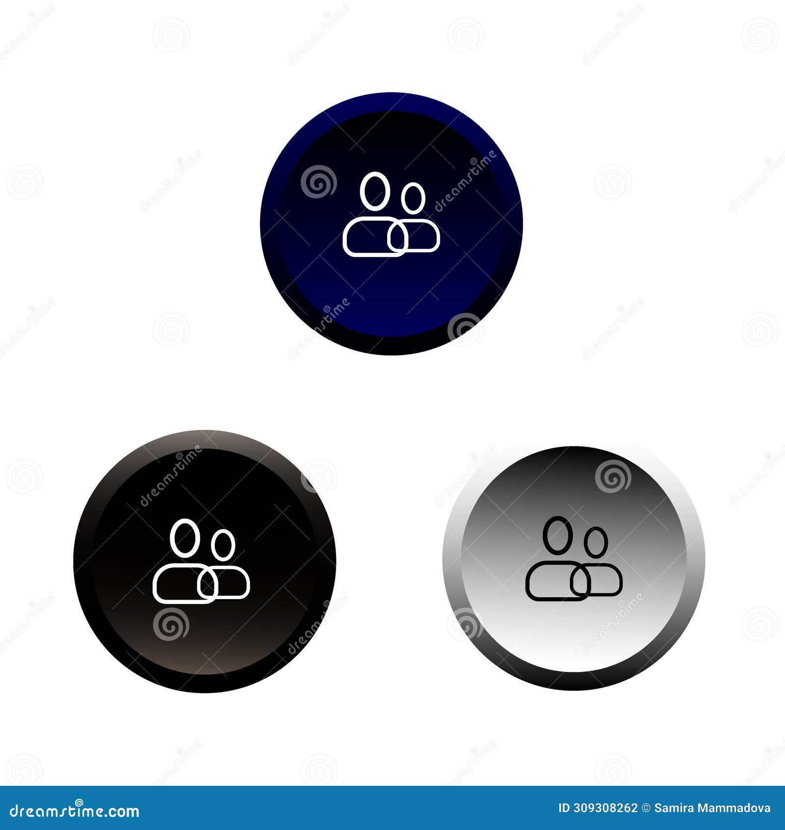 User Icon Button, Profile Button Stock Vector - Illustration of people ...