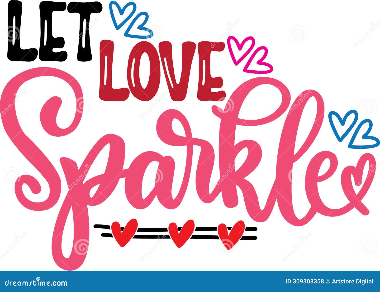 Let Love Sparkle Wedding Typography Vector Illustration | CartoonDealer ...