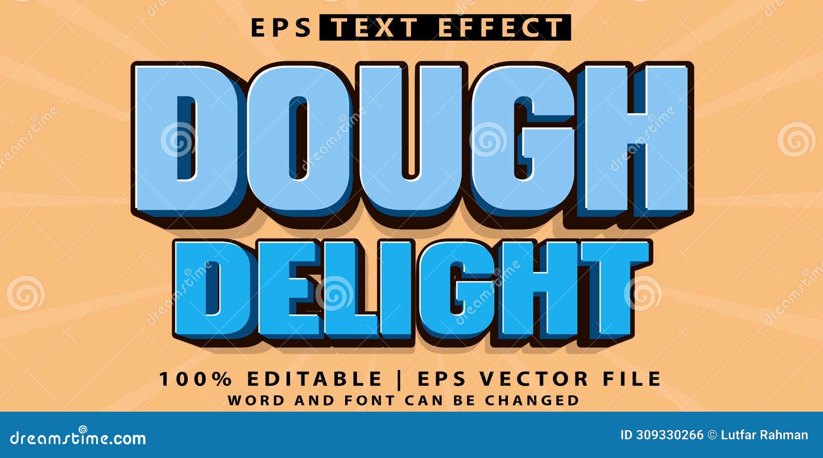 Dough Delight 3d Editable Text Effect Vintage Color Stock Illustration ...