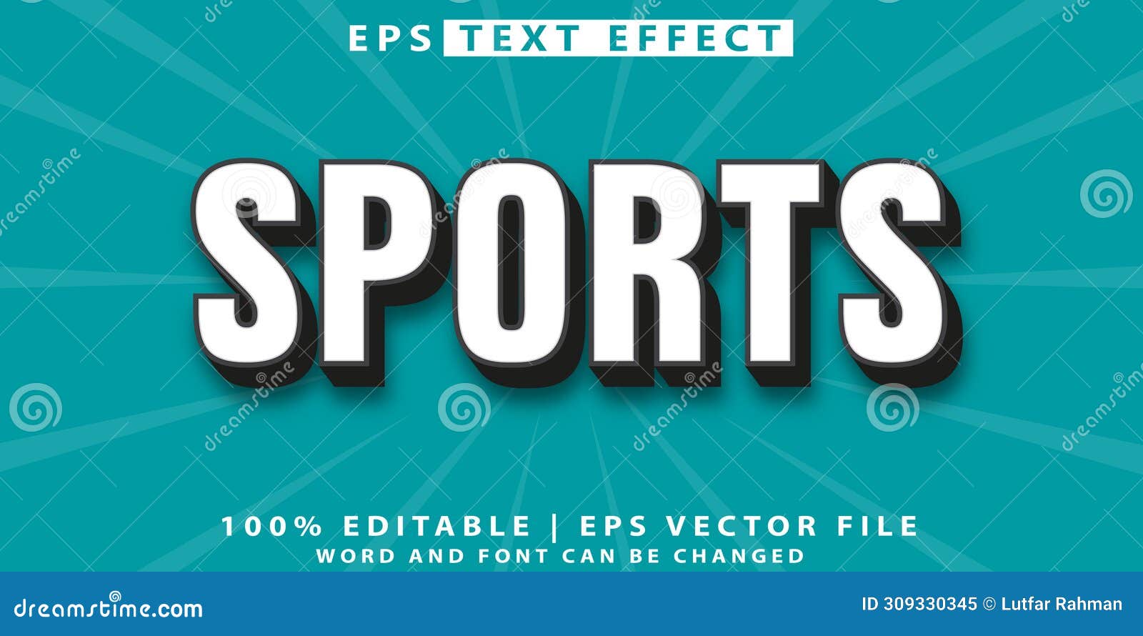 Sports 3d Editable Text Effect Vintage Color Stock Vector ...