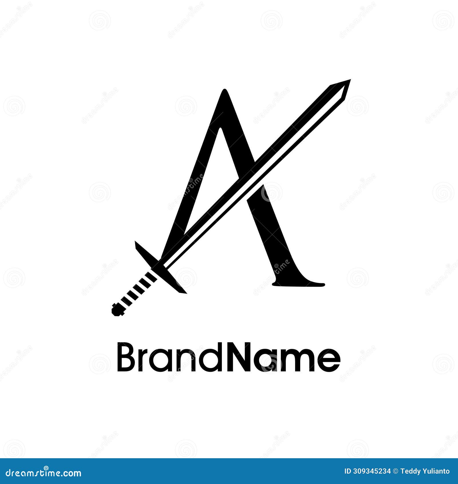 Simple and Luxury Initial a Sword Logo Stock Vector - Illustration of ...