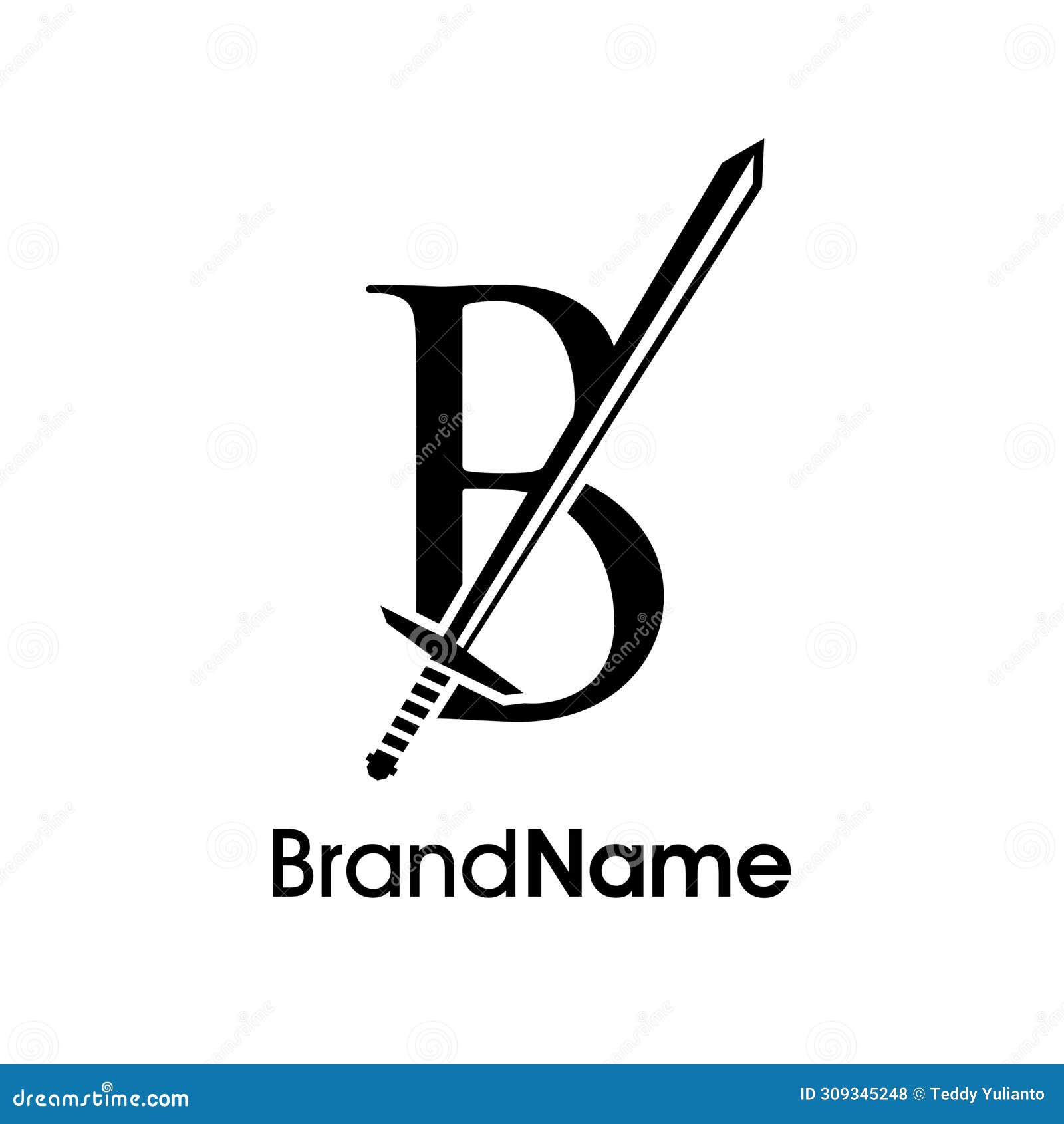 Simple and Luxury Initial B Sword Logo Stock Vector - Illustration of ...