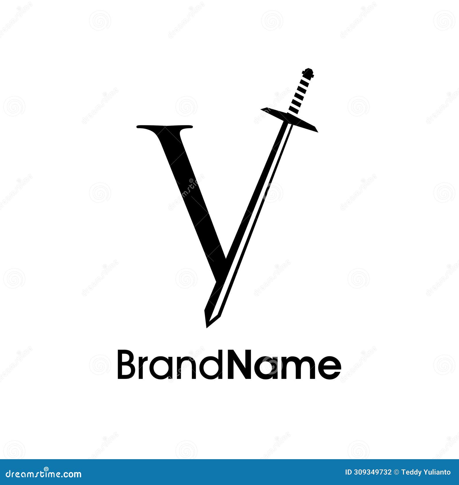 Simple and Luxury Initial V Sword Logo Stock Vector - Illustration of ...