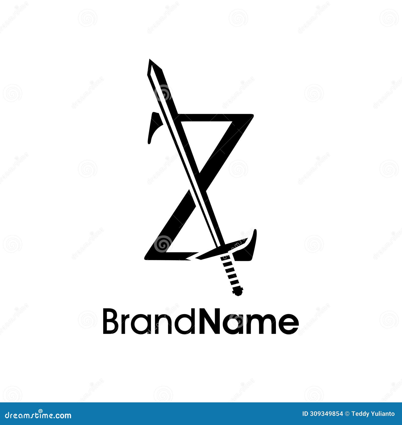 Simple and Luxury Initial Z Sword Logo Stock Vector - Illustration of ...