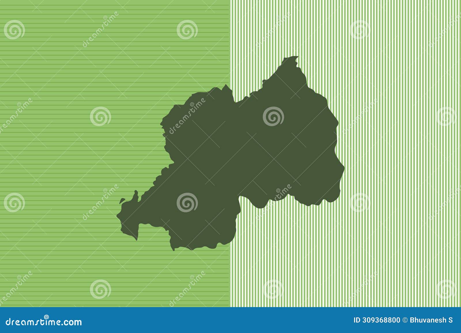 Set Of Isolated Rwanda Maps With Regions. Isolated Borders, Departments ...