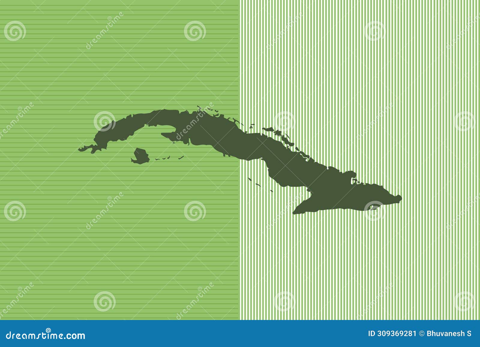 Nature Colored Map Design Concept with Green Stripes Isolated of ...