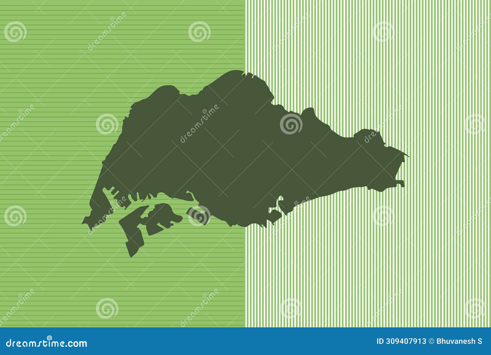 Nature Colored Map Design Concept with Green Stripes Isolated of ...