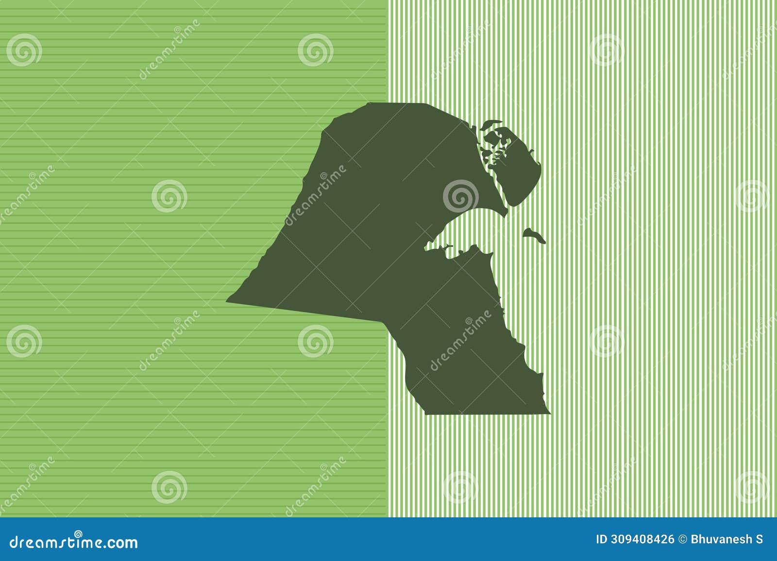 Nature Colored Map Design Concept with Green Stripes Isolated of ...