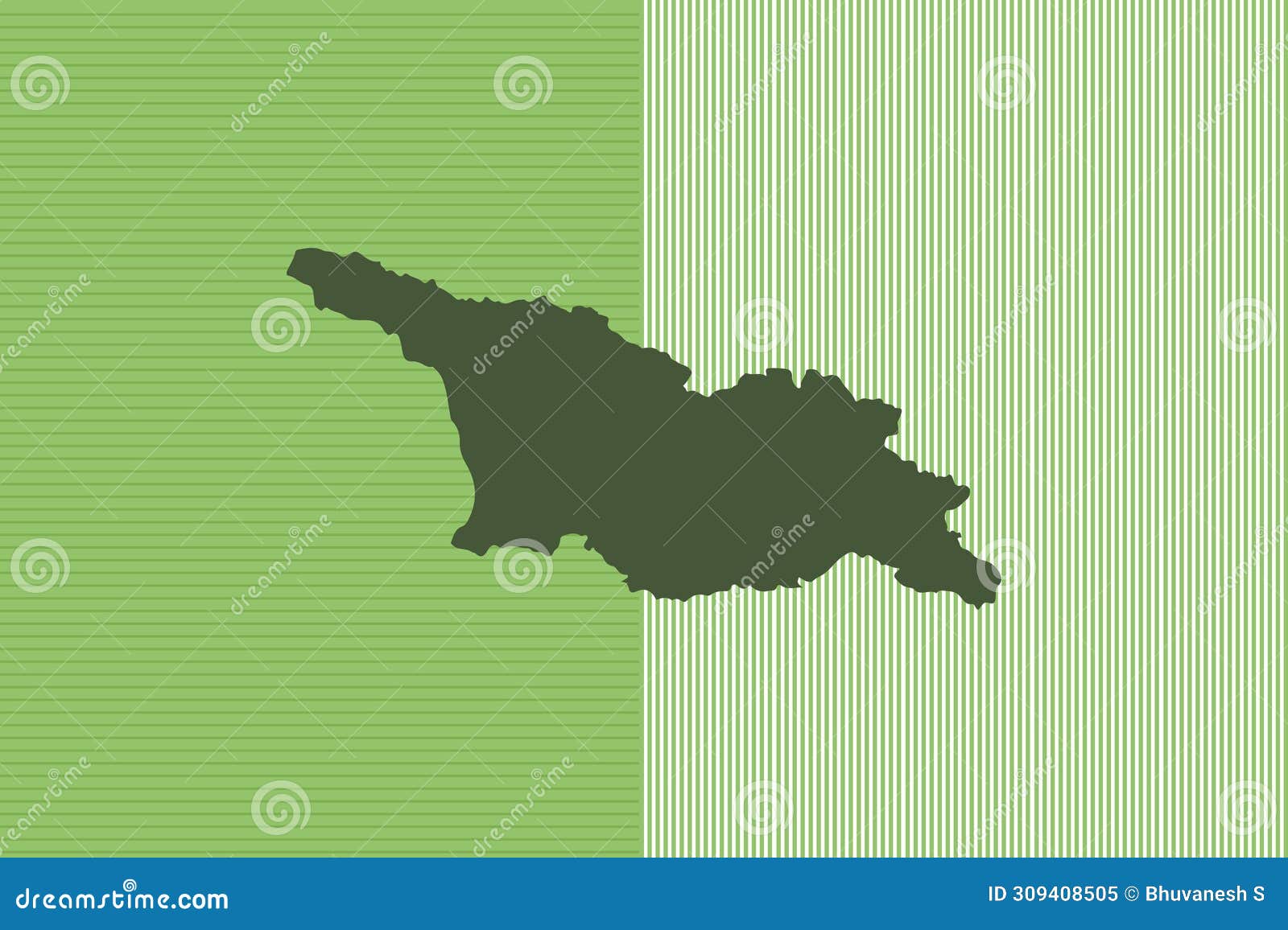 Nature Colored Map Design Concept with Green Stripes Isolated of ...
