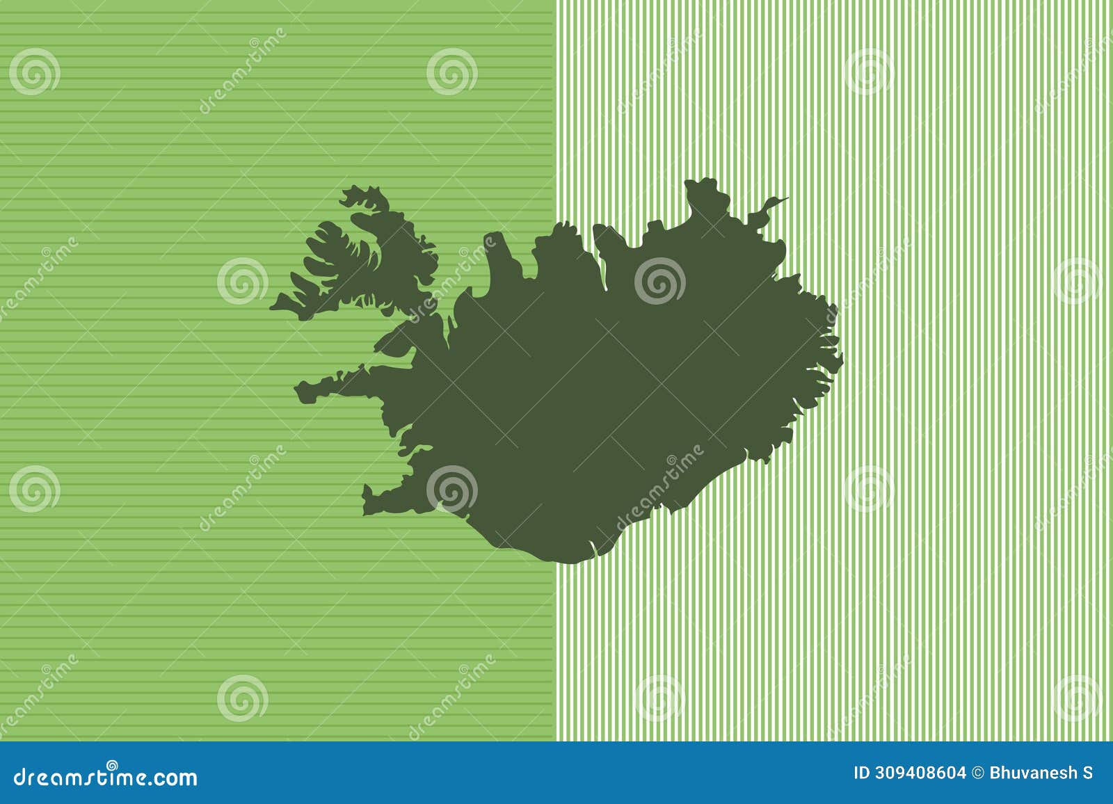 Nature Colored Map Design Concept with Green Stripes Isolated of ...