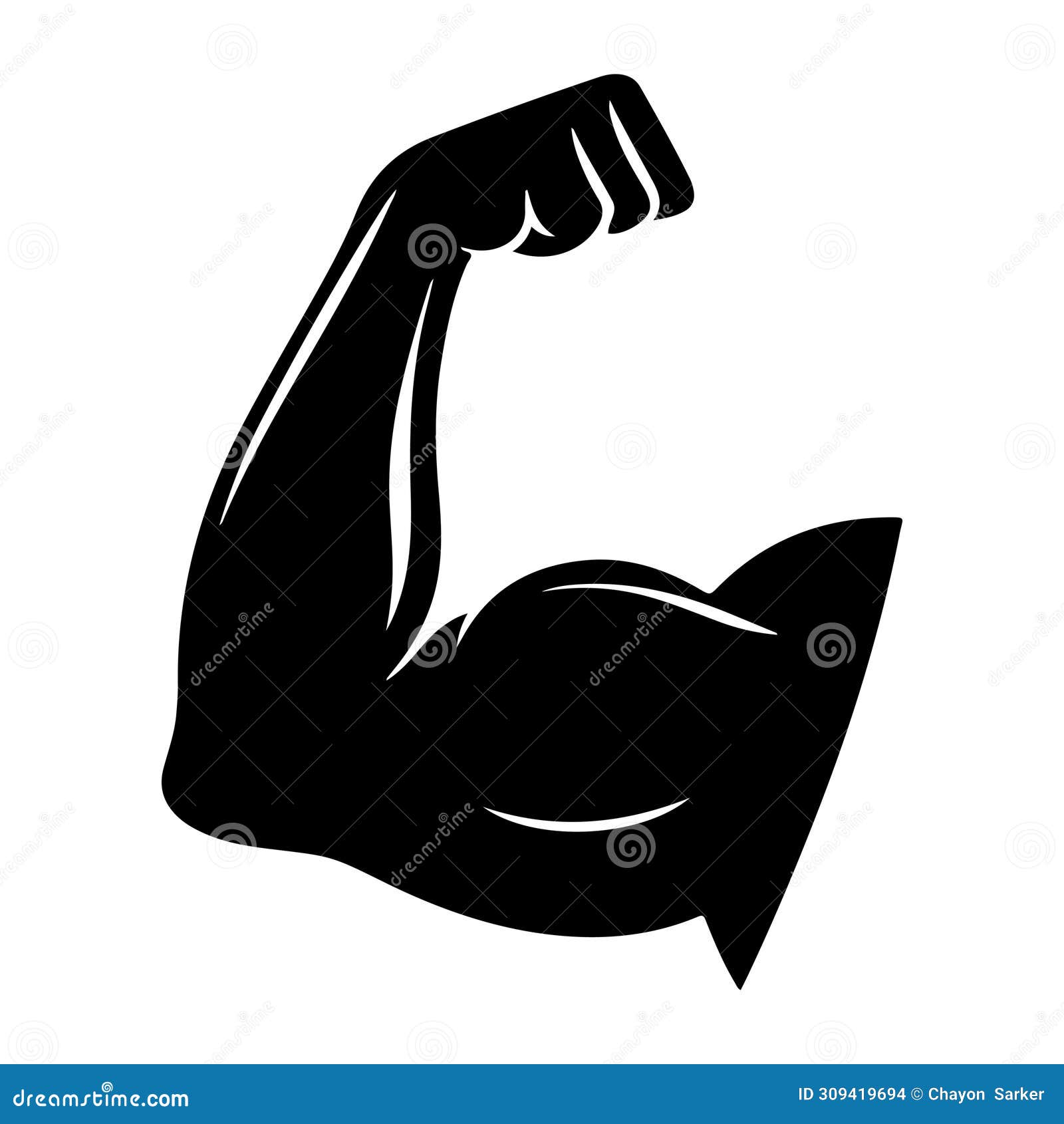 Silhouette of a strong arm stock vector. Illustration of design - 309419694