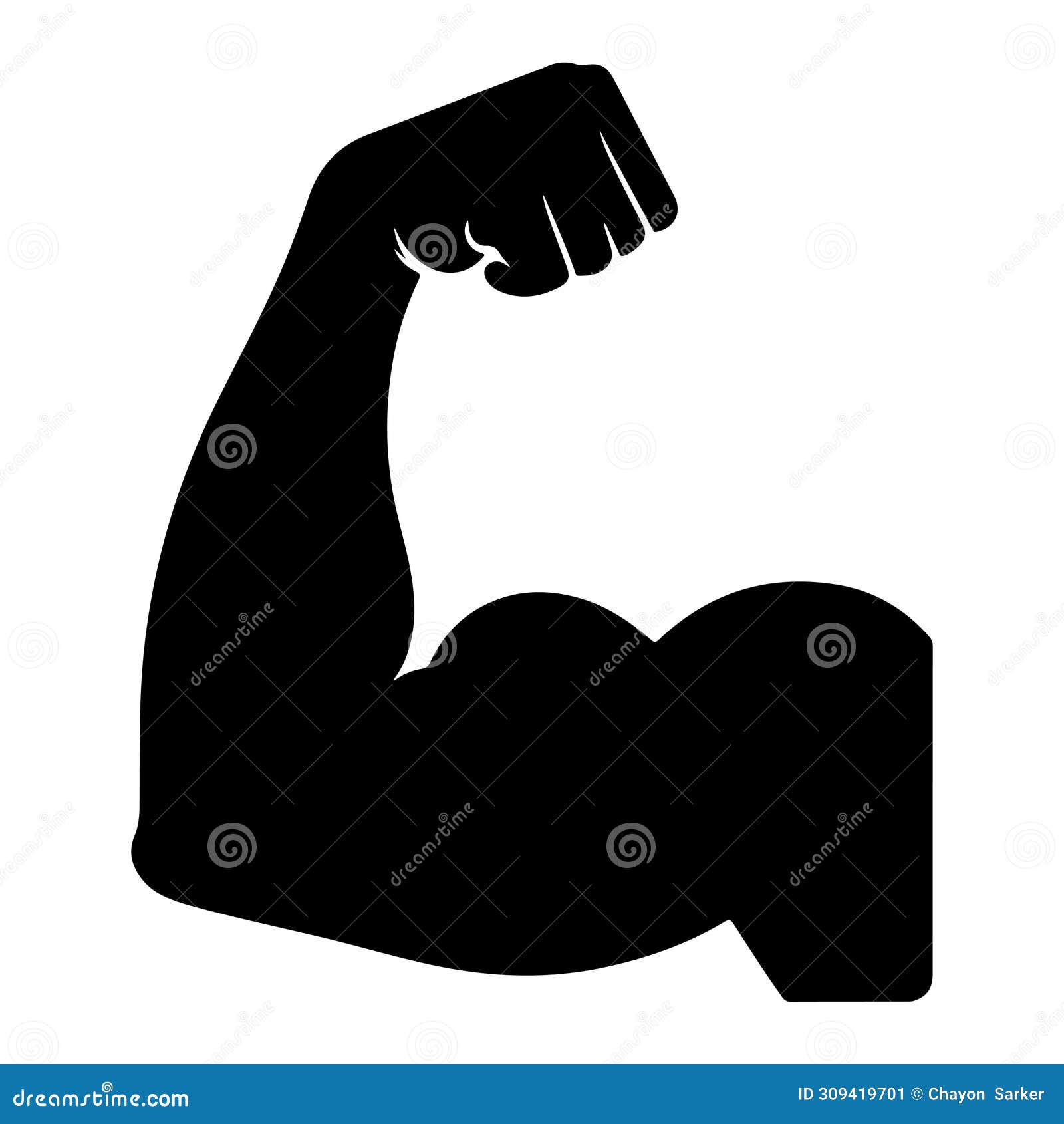 Silhouette of Strong Arm Vector Illustration Stock Vector ...