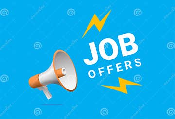 Attention-Grabbing Job Offers Announcement with Megaphone on Vibrant ...