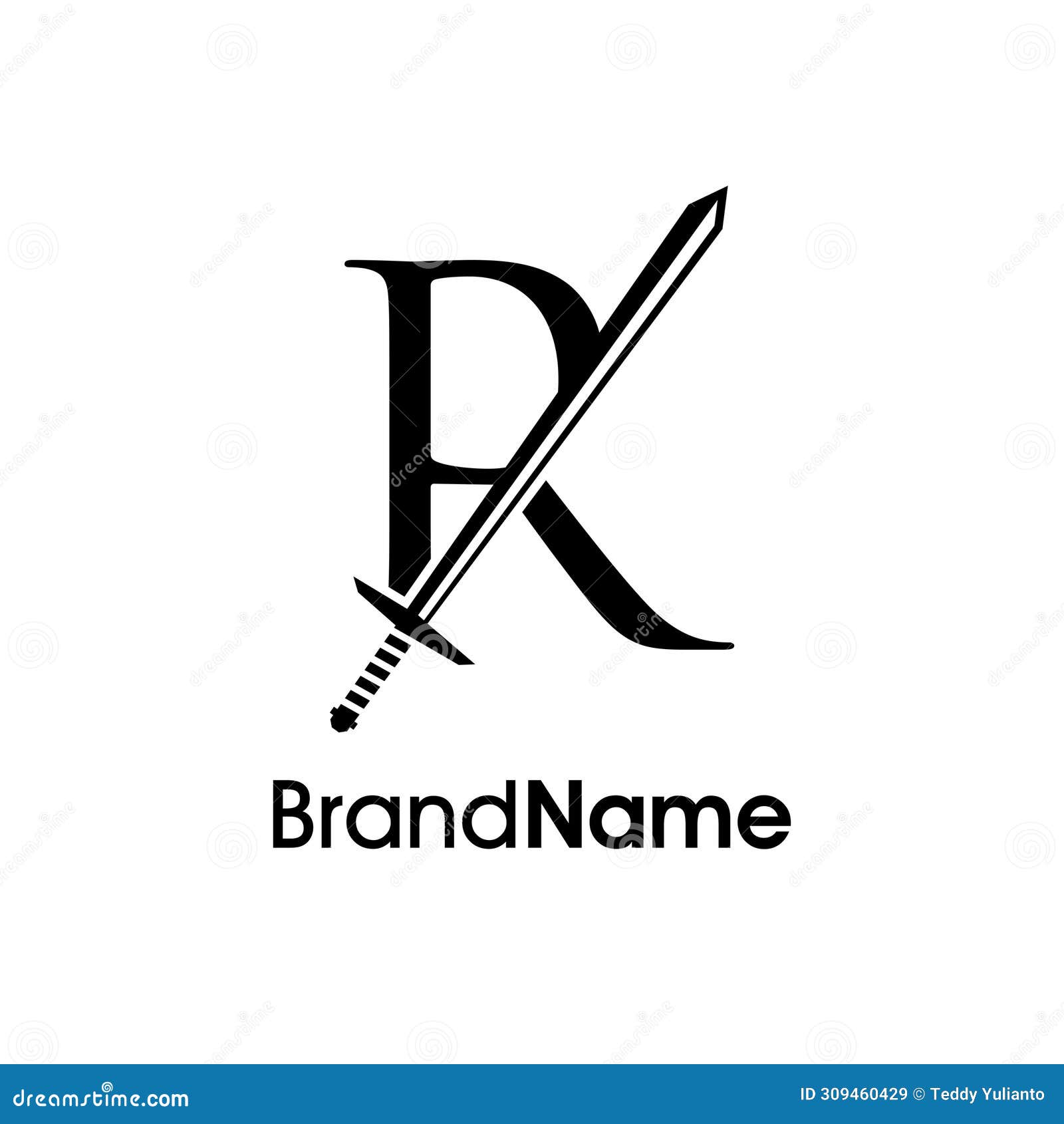 Simple and Luxury Initial R Sword Logo Stock Vector - Illustration of ...
