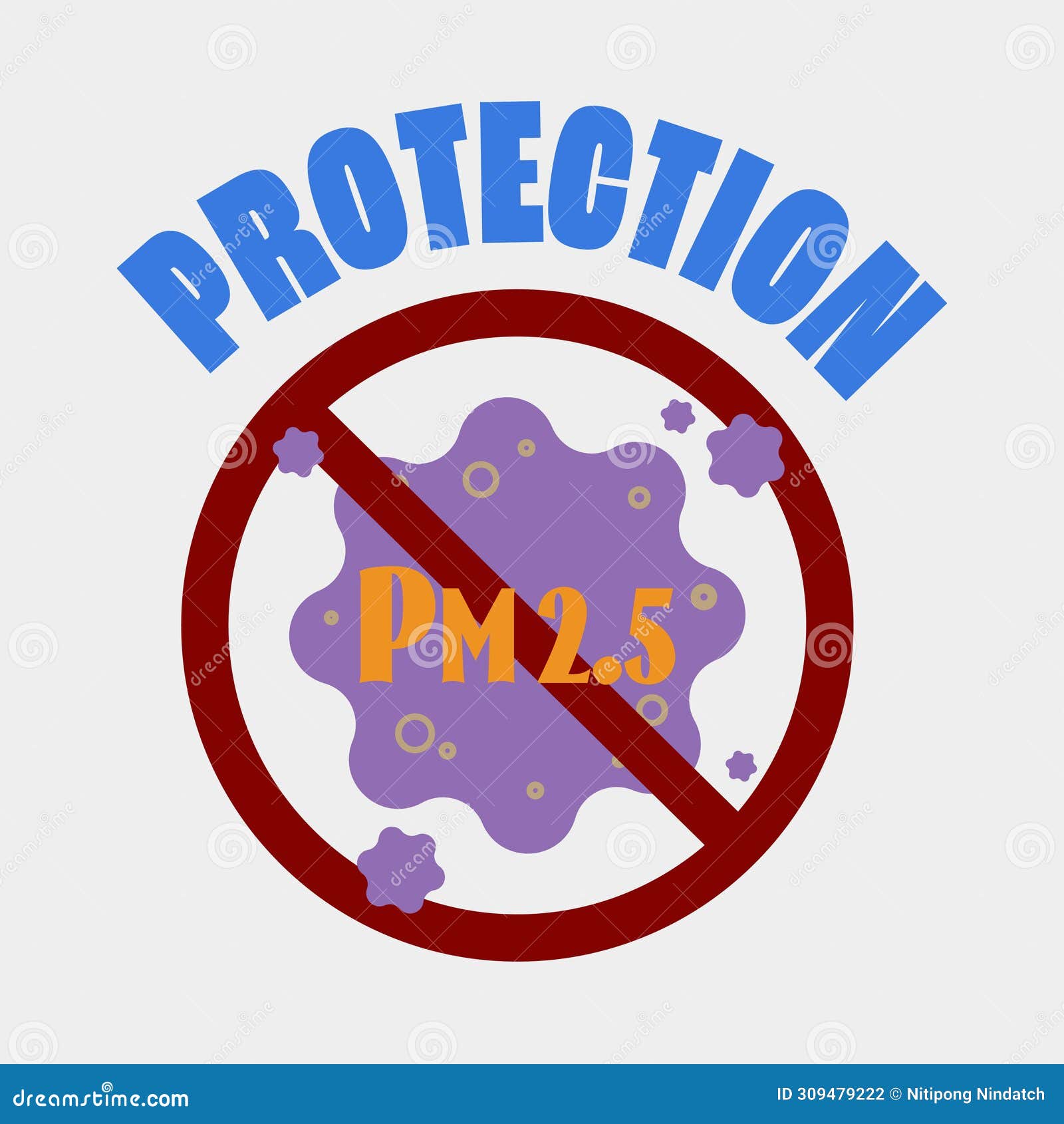 Stop PM2.5 Air Pollution, Warning Sign Red PM2.5 On White Background ...