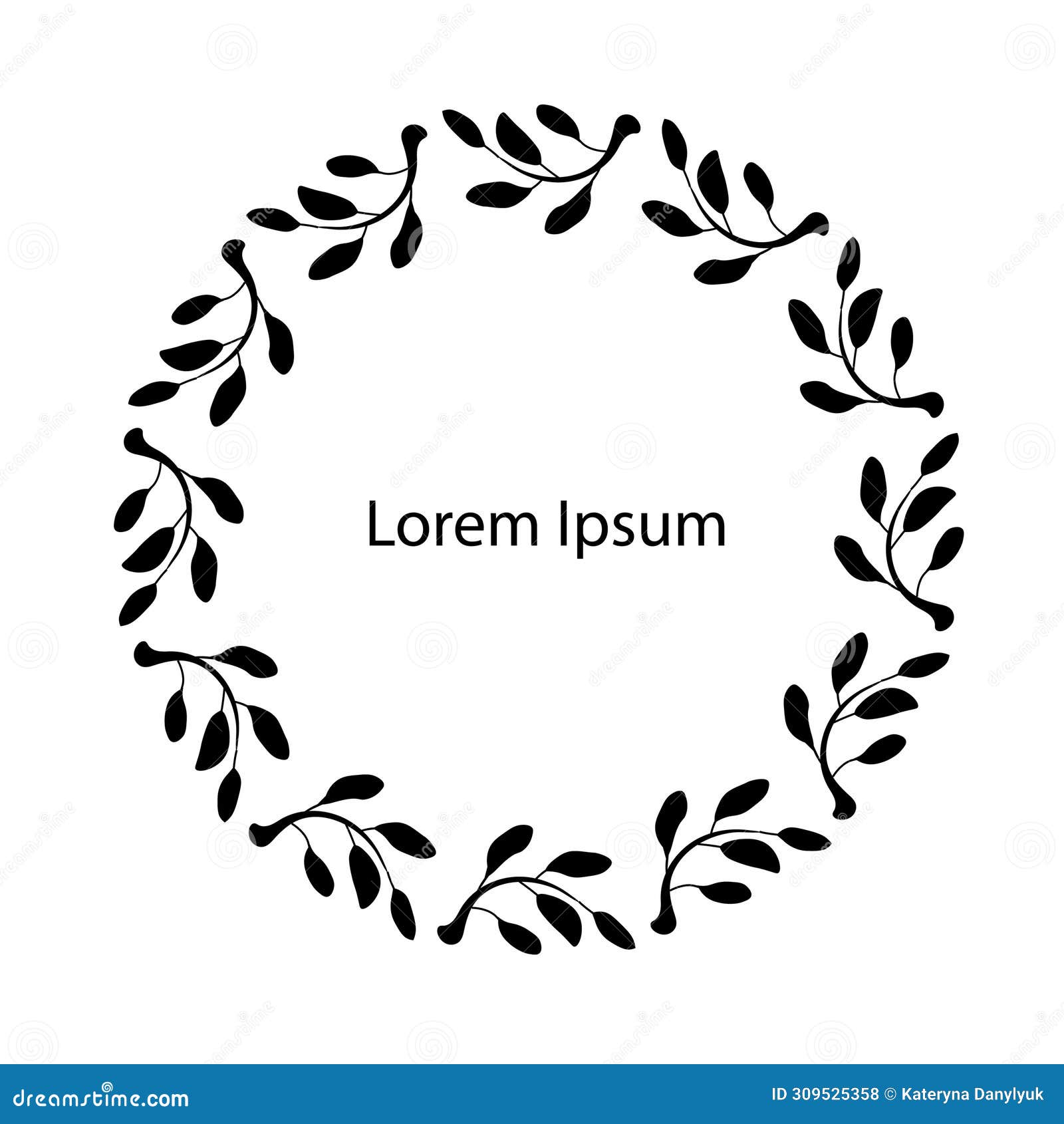 Floral Frame Monochrome Background Lorem Ipsum Stock Vector ...