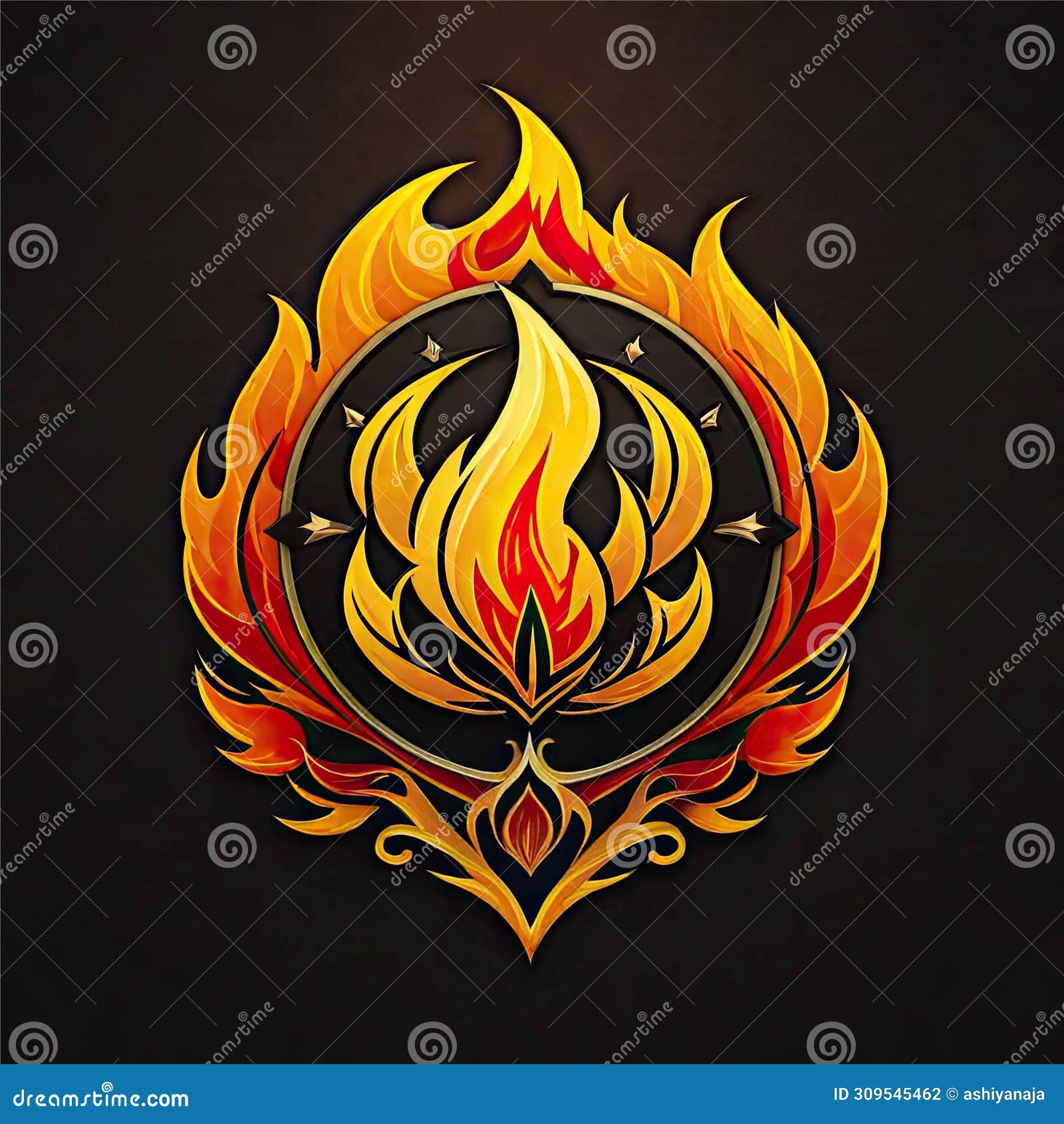 Fire Flame Logo Design Illustration Stock Illustration - Illustration ...