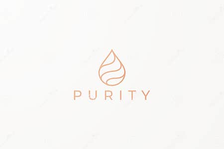 Purity Logo Water Drop Oil Business Beauty Woman Cosmetics Stock Vector ...