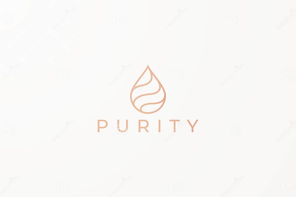 Purity Logo Water Drop Oil Business Beauty Woman Cosmetics Stock Vector ...
