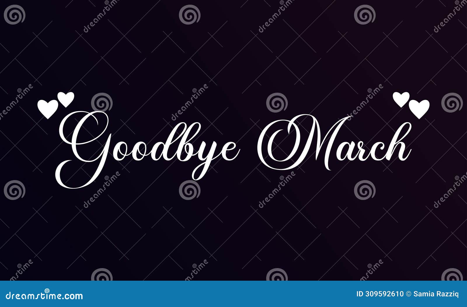 Good Bye March Stylish Text with Heart and Background Illustration ...