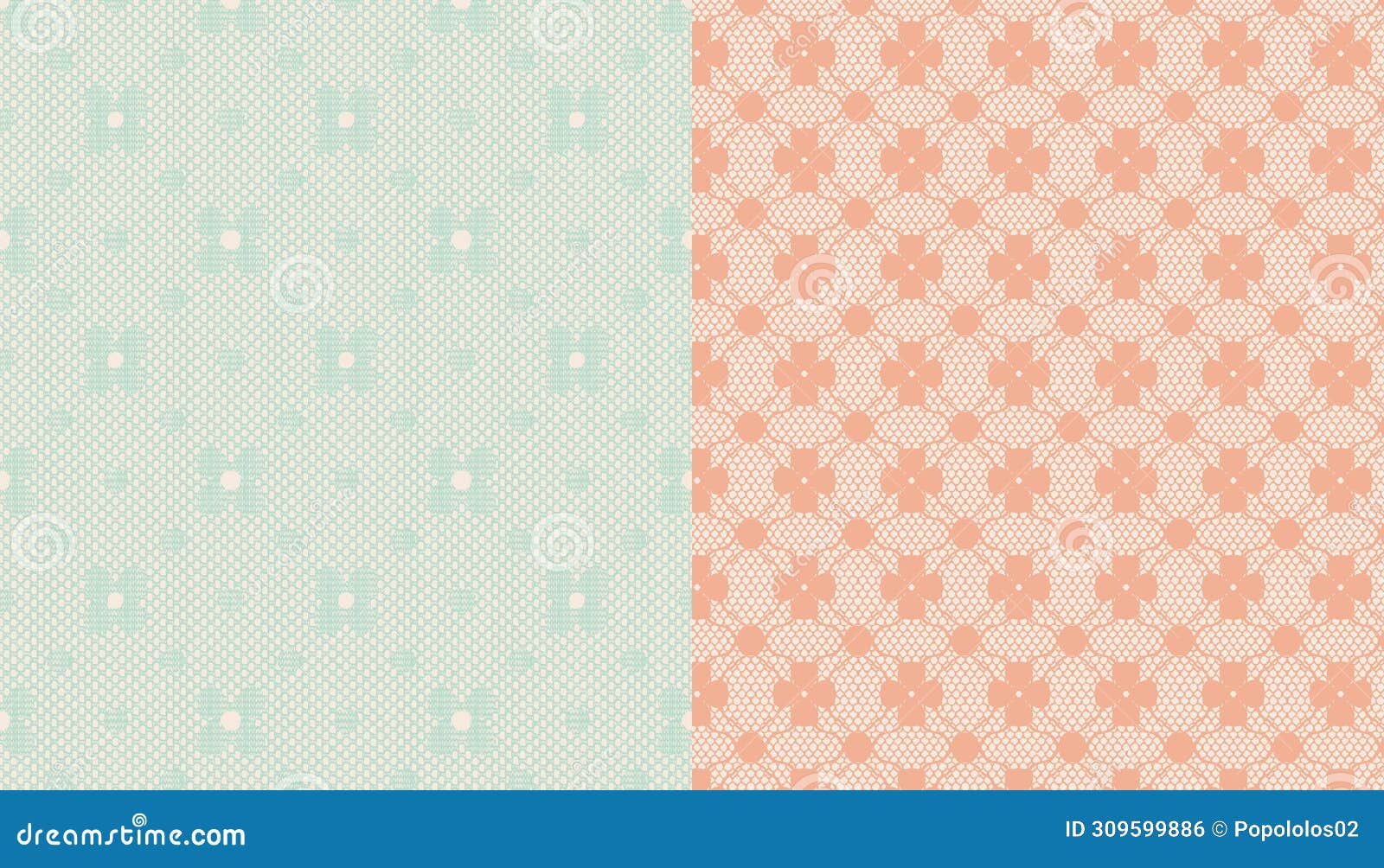 A Set of Small Floral Lace Fabrics with Two Different Colors and ...