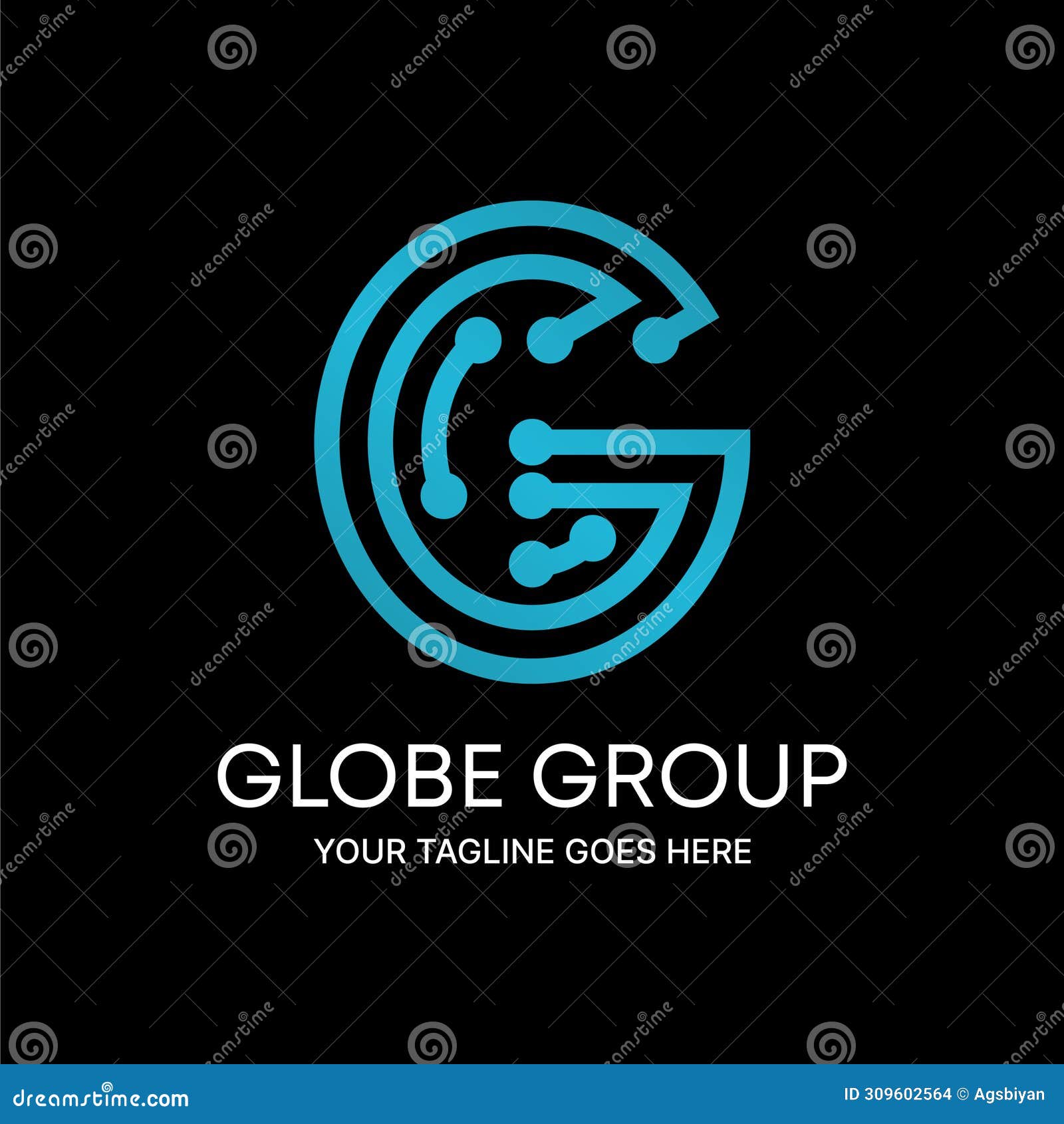 Vector Stock Letter Initial GG Line Font Dots Tech. Related To Monogram ...