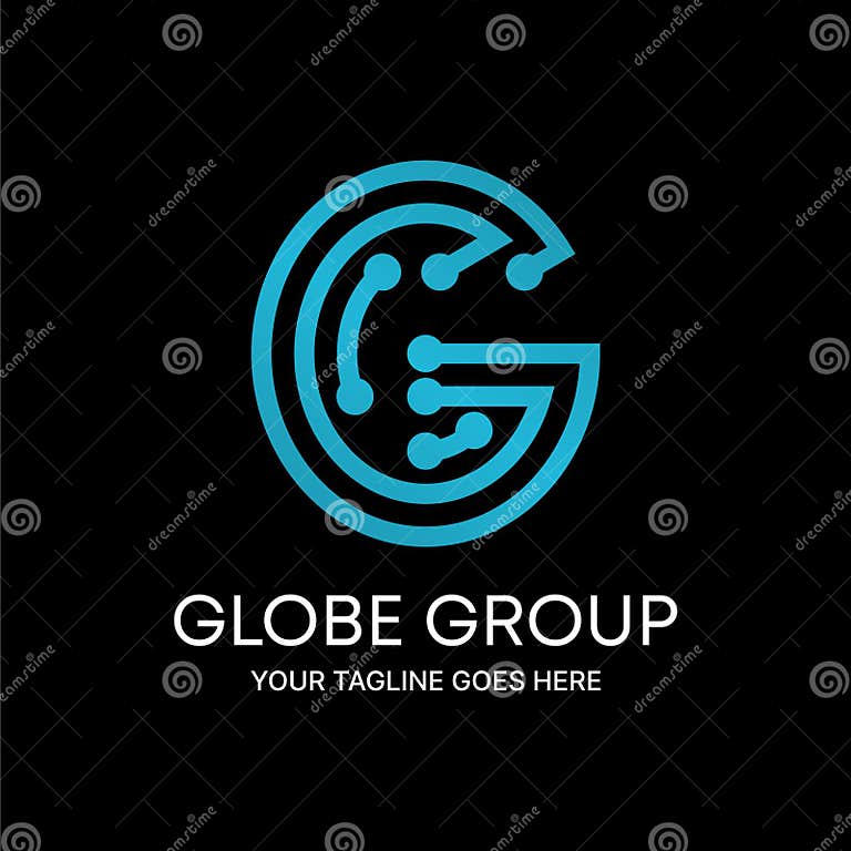 Vector Stock Letter Initial GG Line Font Dots Tech. Related To Monogram ...