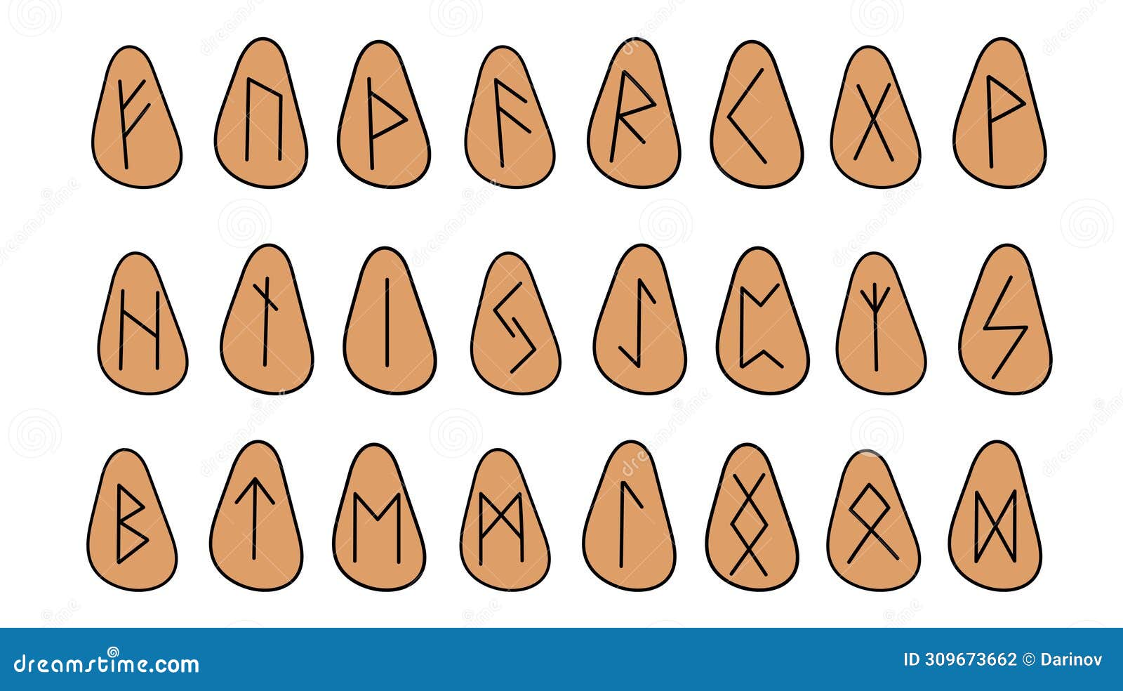The Runes Of Scandinavia. Vector Illustration Of A Runic Layout. Senior ...