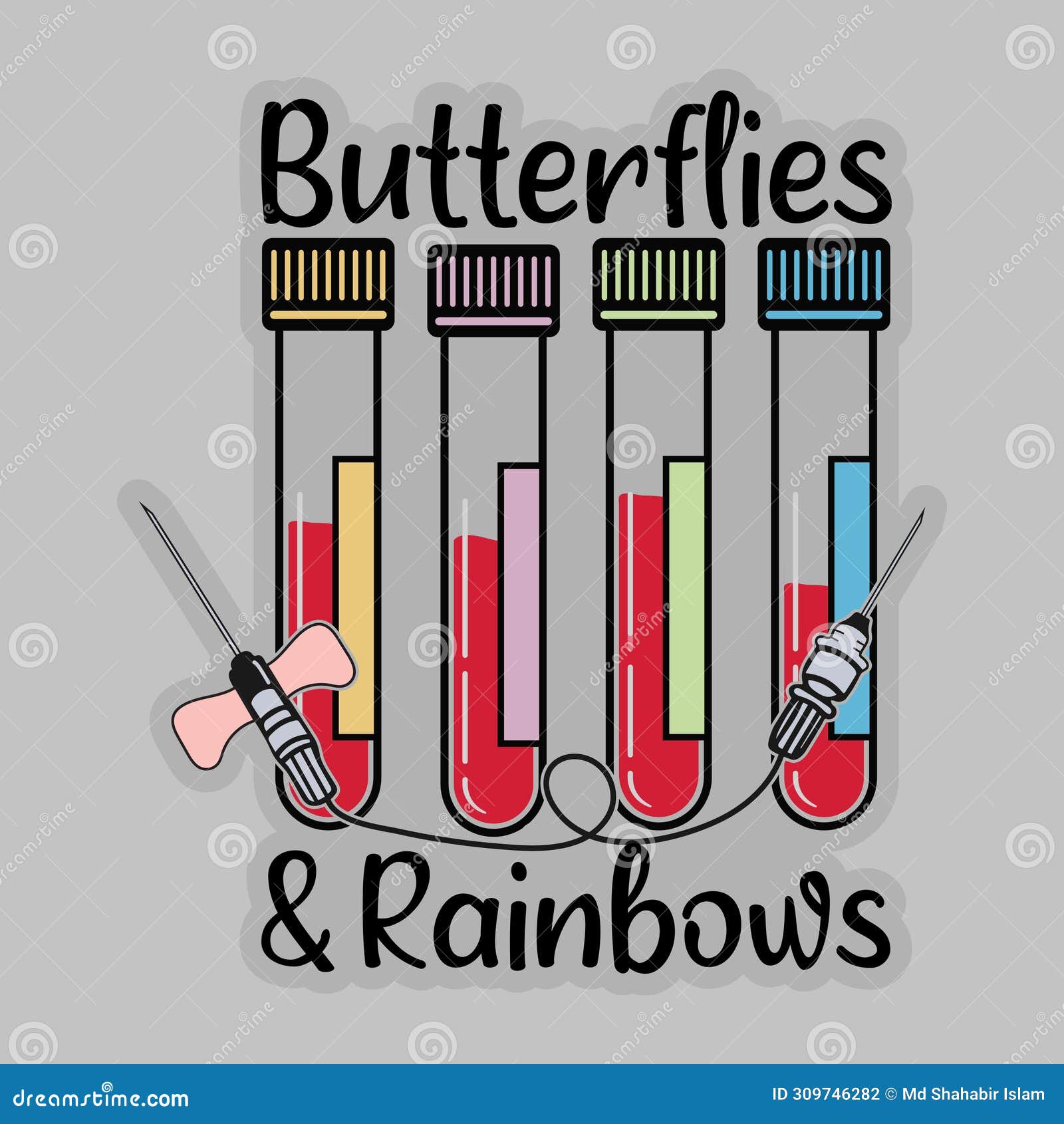Butterflies and Rainbows Sticker, Blood Tube Sticker, IV Sticker Stock ...