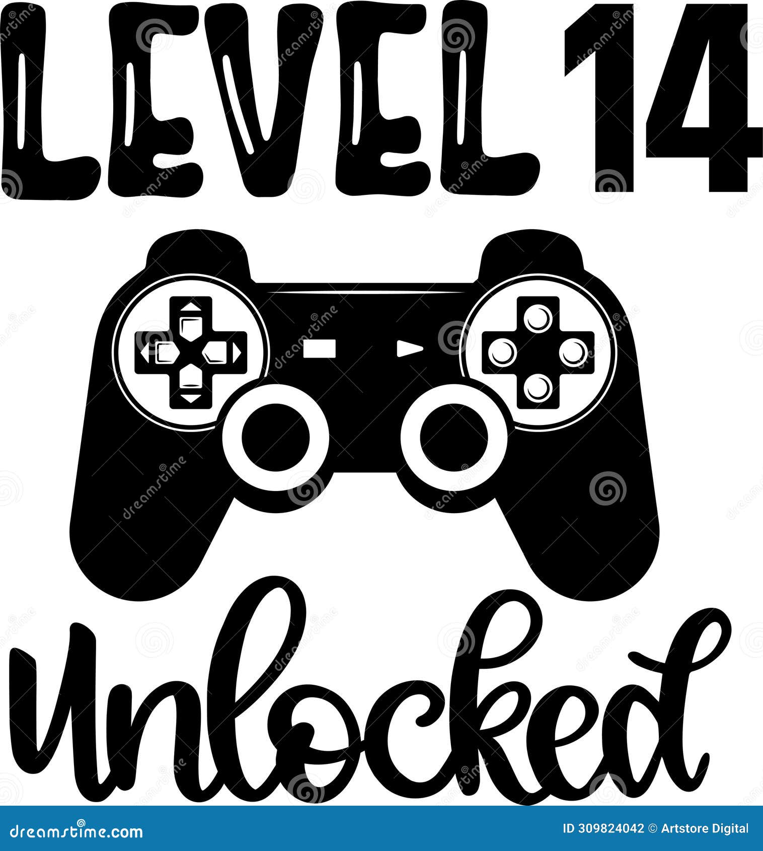 Level 14 Unlocked, Birthday Party, Video Game, Funny Gamer Vector ...