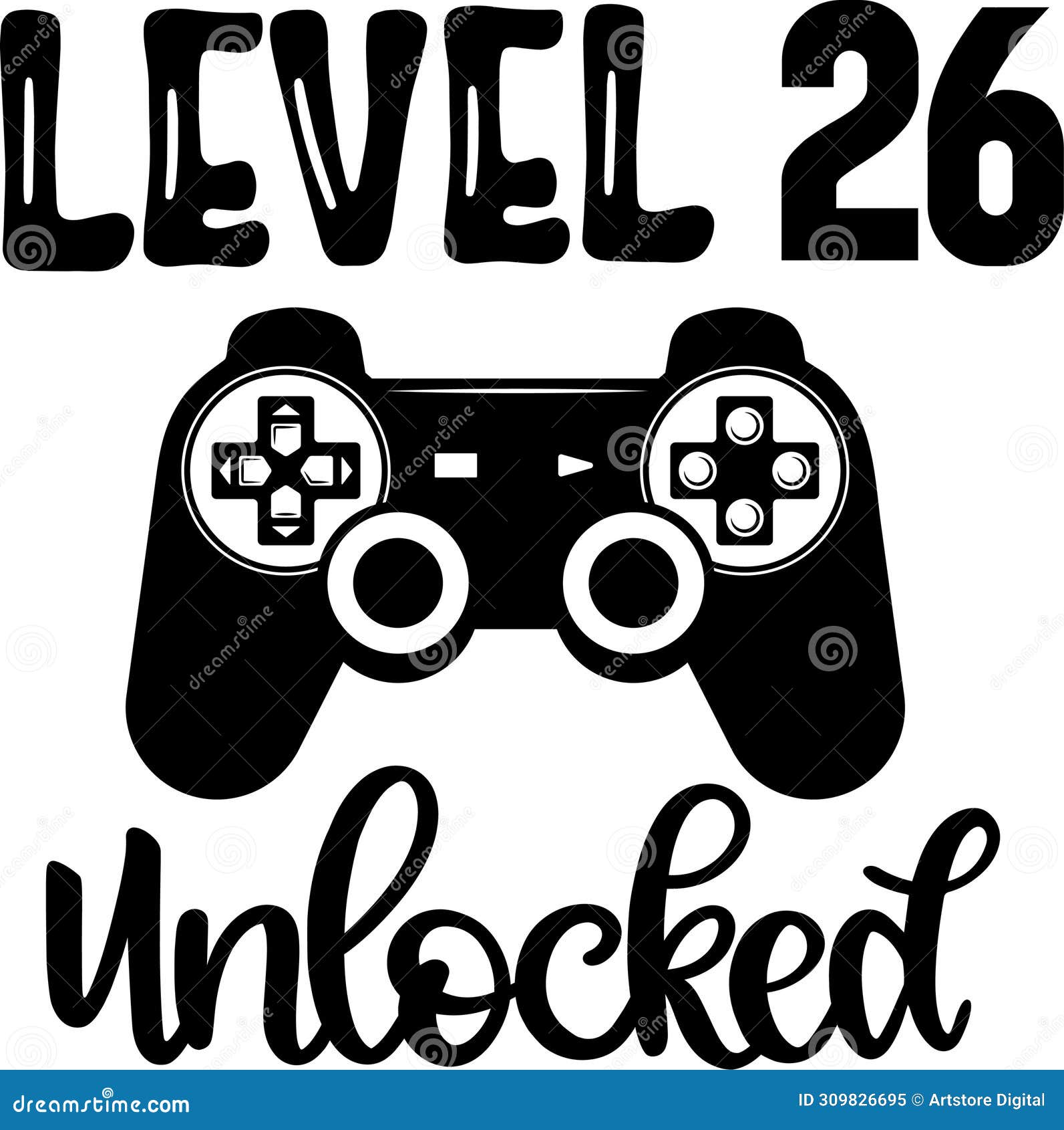 Level 26 Unlocked, Birthday Party, Video Game, Funny Gamer Vector ...