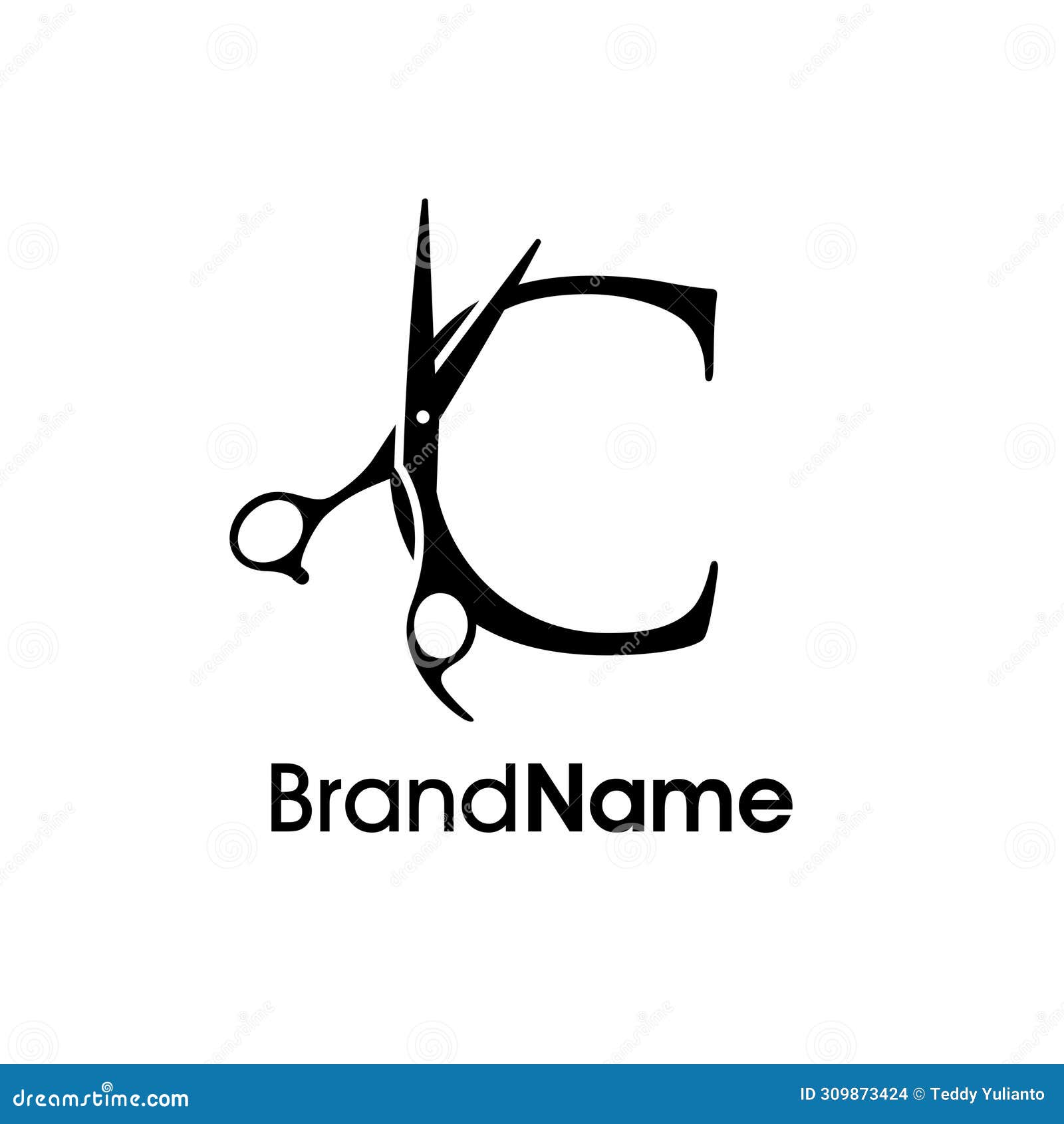 Modern and Luxury Initial C Scissors Logo Stock Vector - Illustration ...