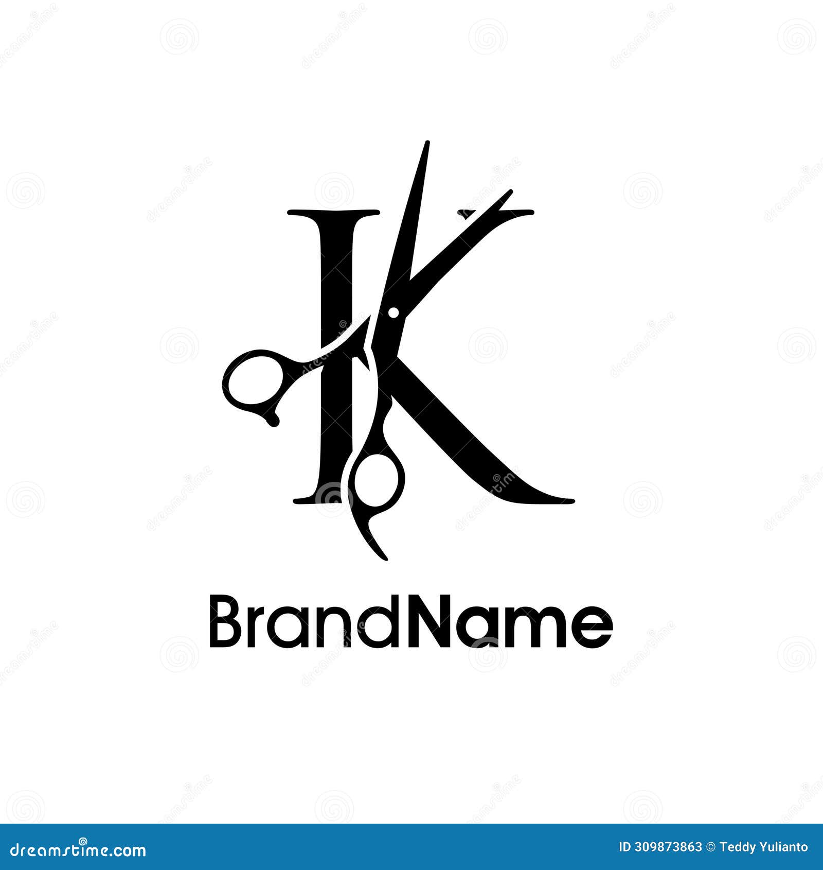 Modern and Luxury Initial K Scissors Logo Stock Vector - Illustration ...