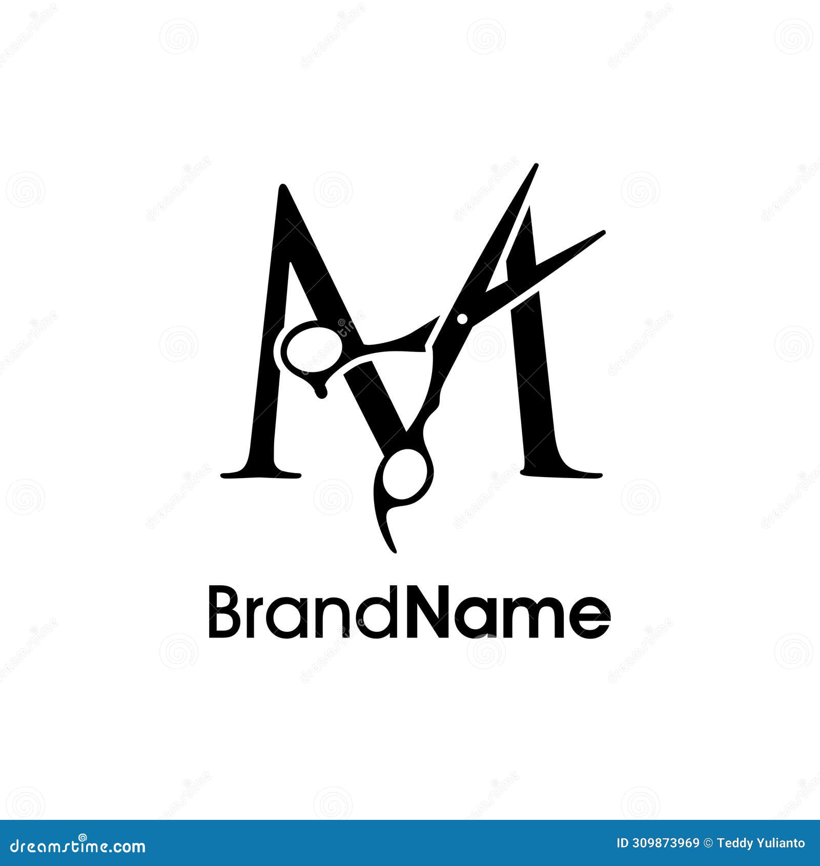 Modern and Luxury Initial M Scissors Logo Stock Vector - Illustration ...
