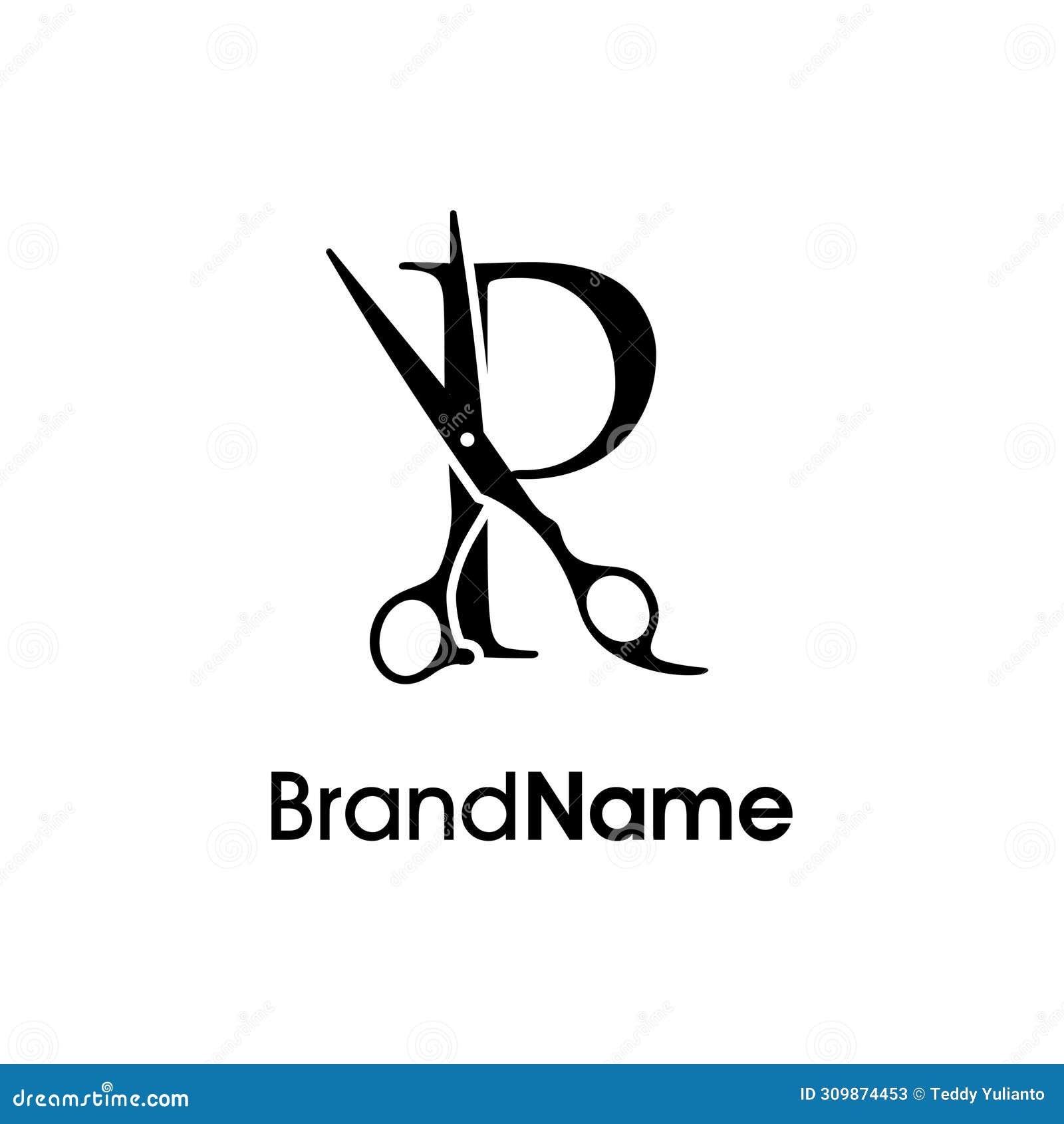 Modern and Luxury Initial R Scissors Logo Stock Vector - Illustration ...