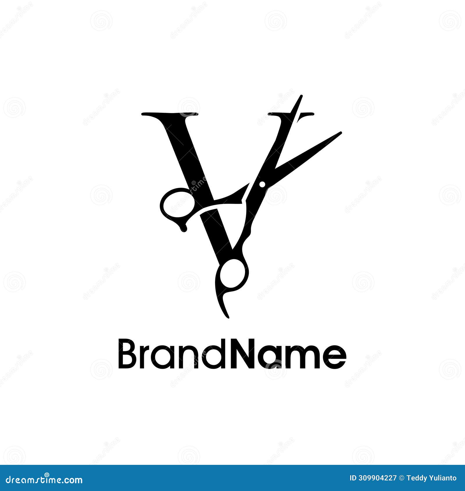 Modern and Luxury Initial V Scissors Logo Stock Vector - Illustration ...