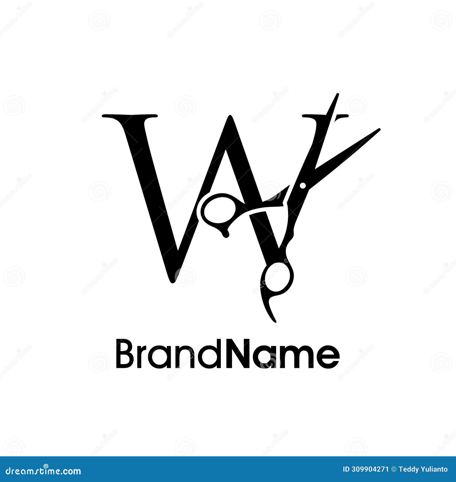 Modern and Luxury Initial W Scissors Logo Stock Vector - Illustration ...