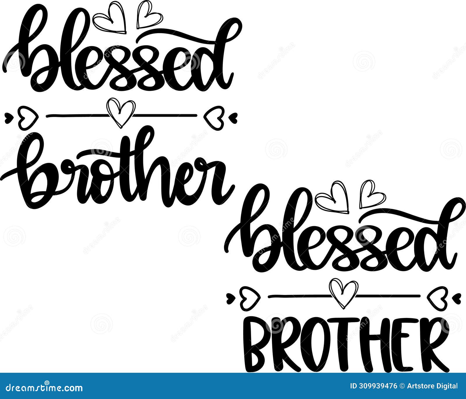 Blessed Brother, Blessed Cut File, Blessed Family, Black Letter Vector ...